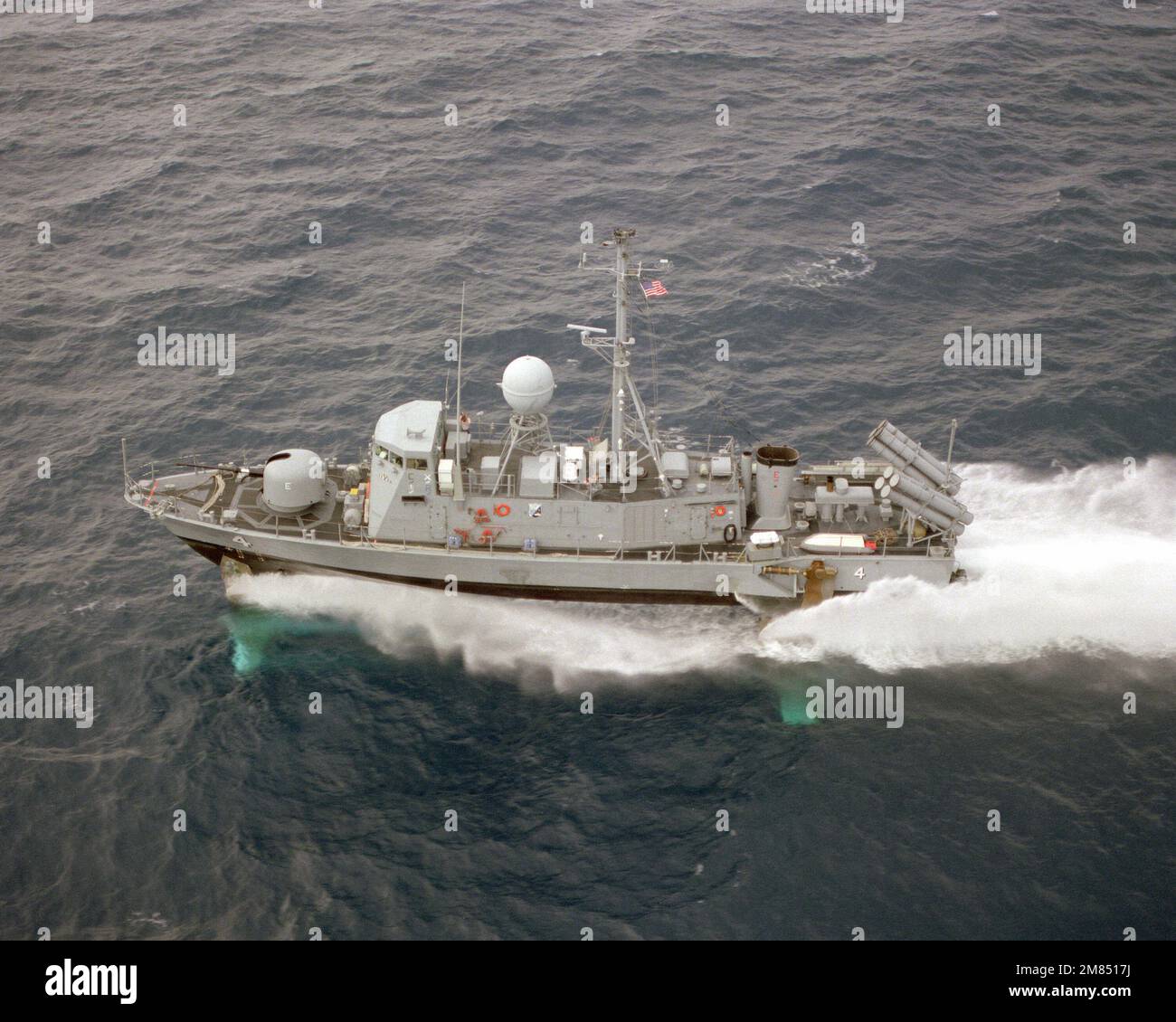 An aerial port beam view of the patrol combatant-missile (hydrofoil ...