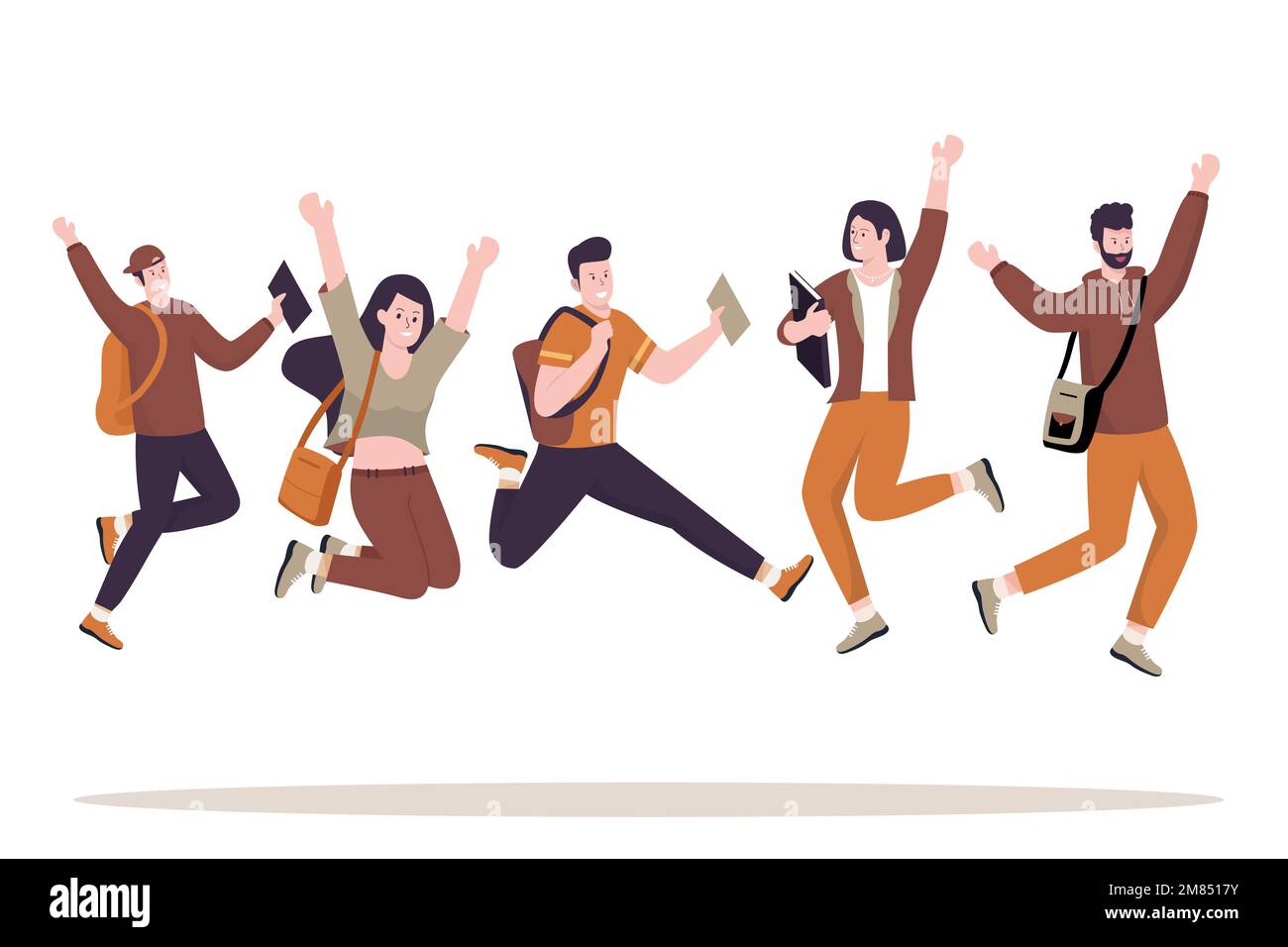 Modern collection of happy college students. Illustrations for websites ...