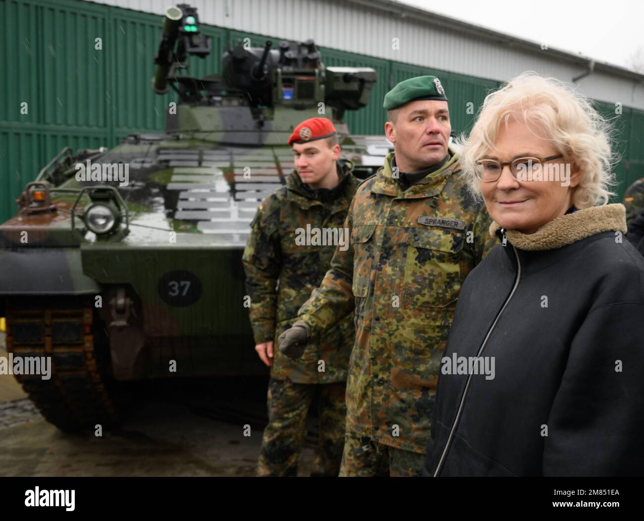 Marienberg, Germany. 12th Jan, 2023. Christine Lambrecht (SPD, r ...