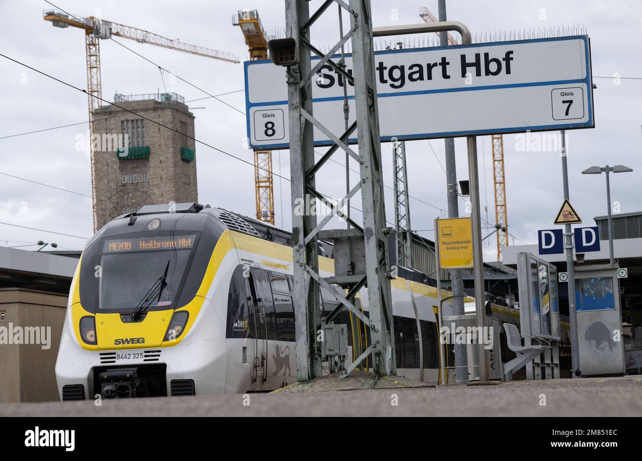 Stuttgart, Germany. 12th Jan, 2023. A train of the railroad company ...