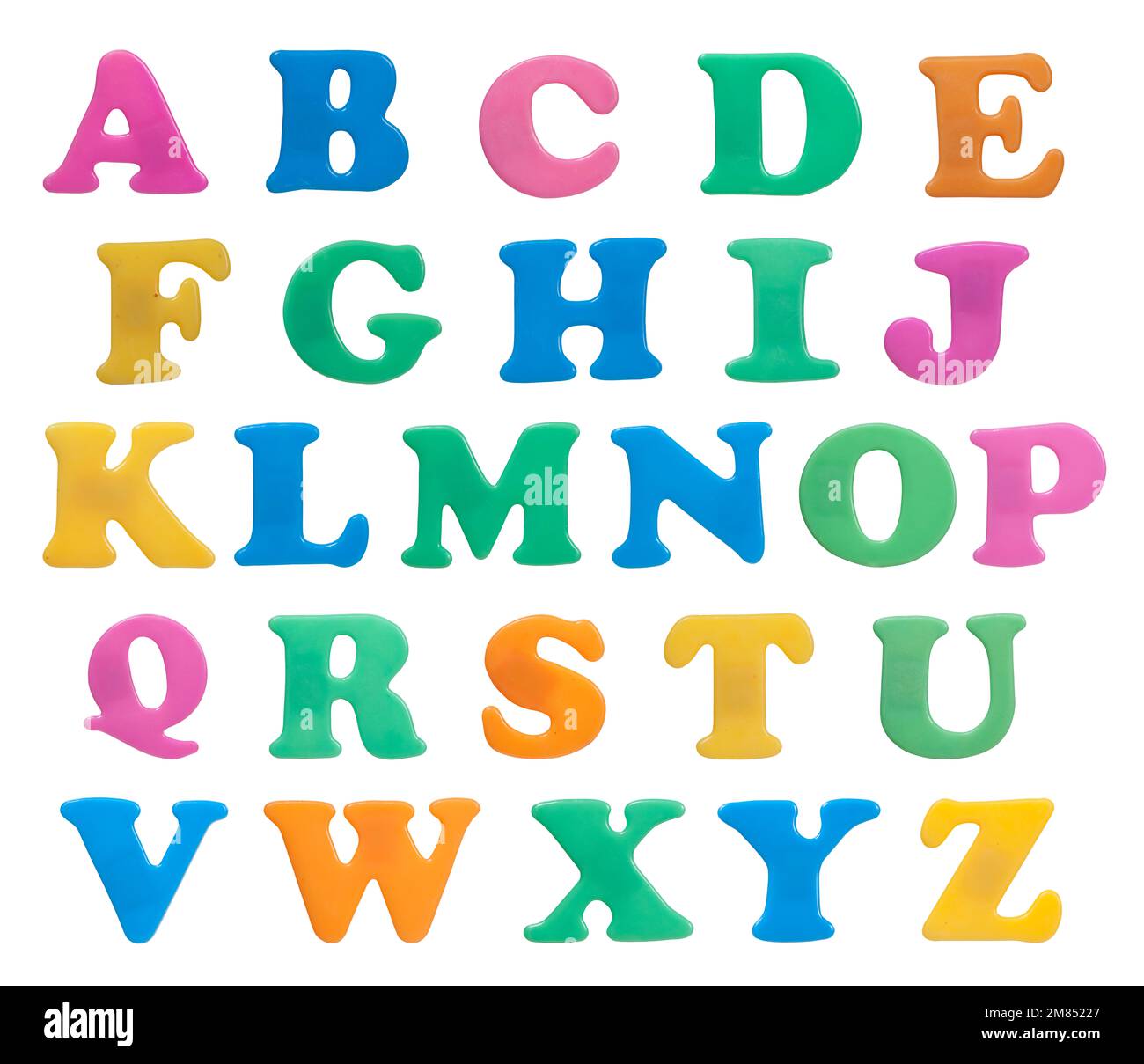 Plastic magnetic alphabet letters isolated on white Stock Photo - Alamy