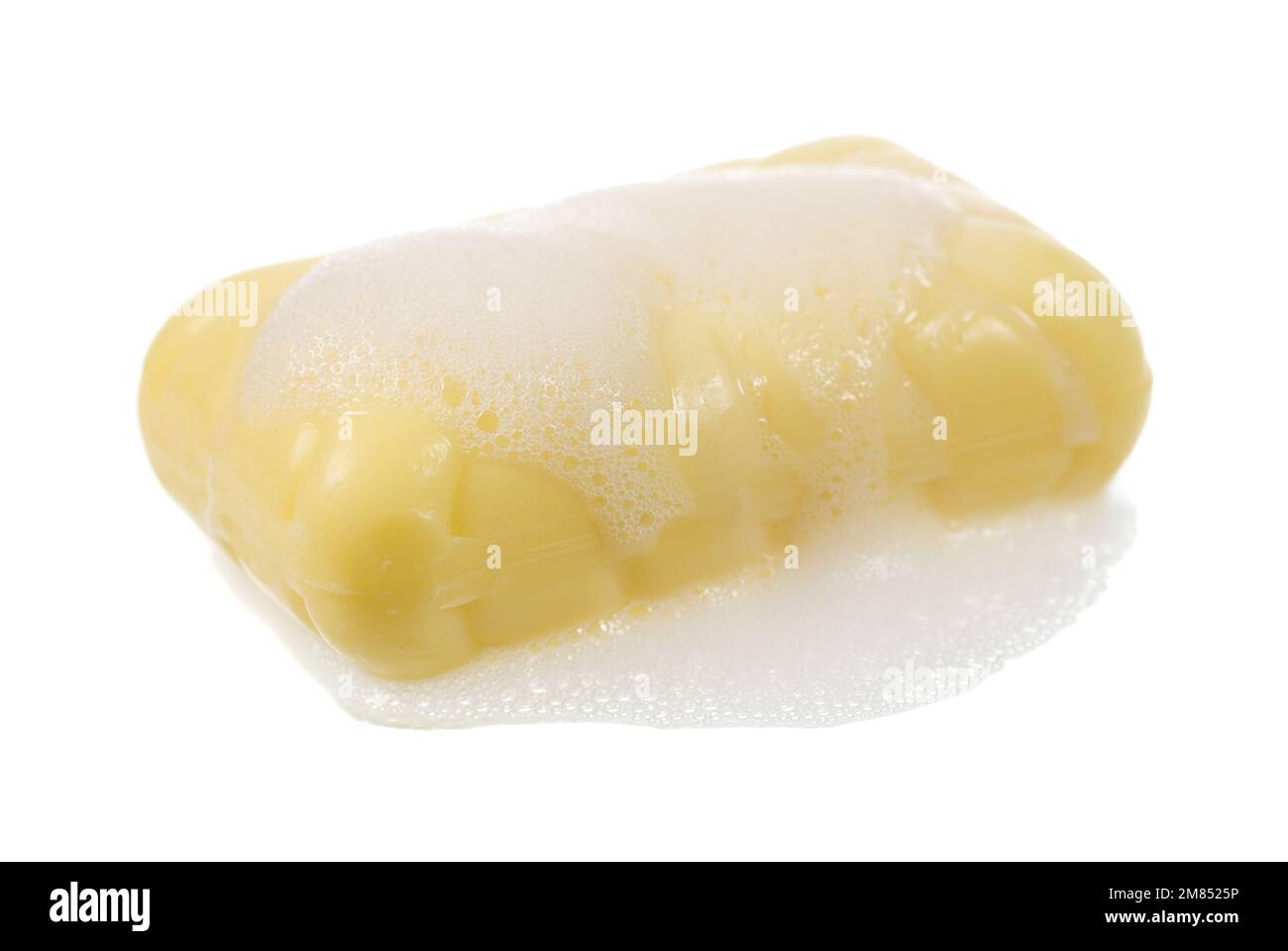 A single bar of wet soap isolated on white Stock Photo - Alamy