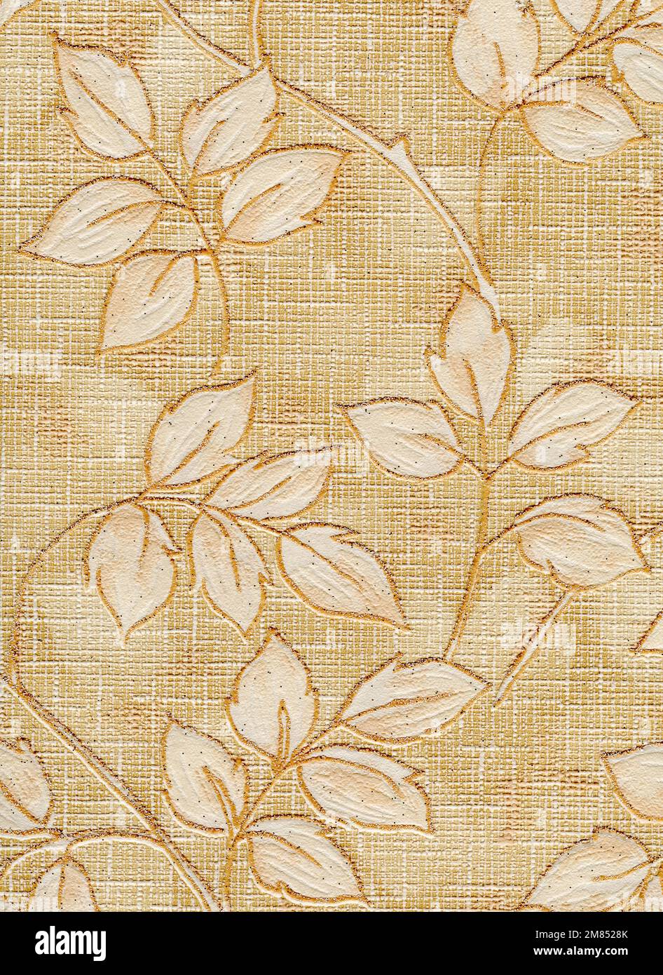 Old textile wallpaper with floral design Stock Photo - Alamy