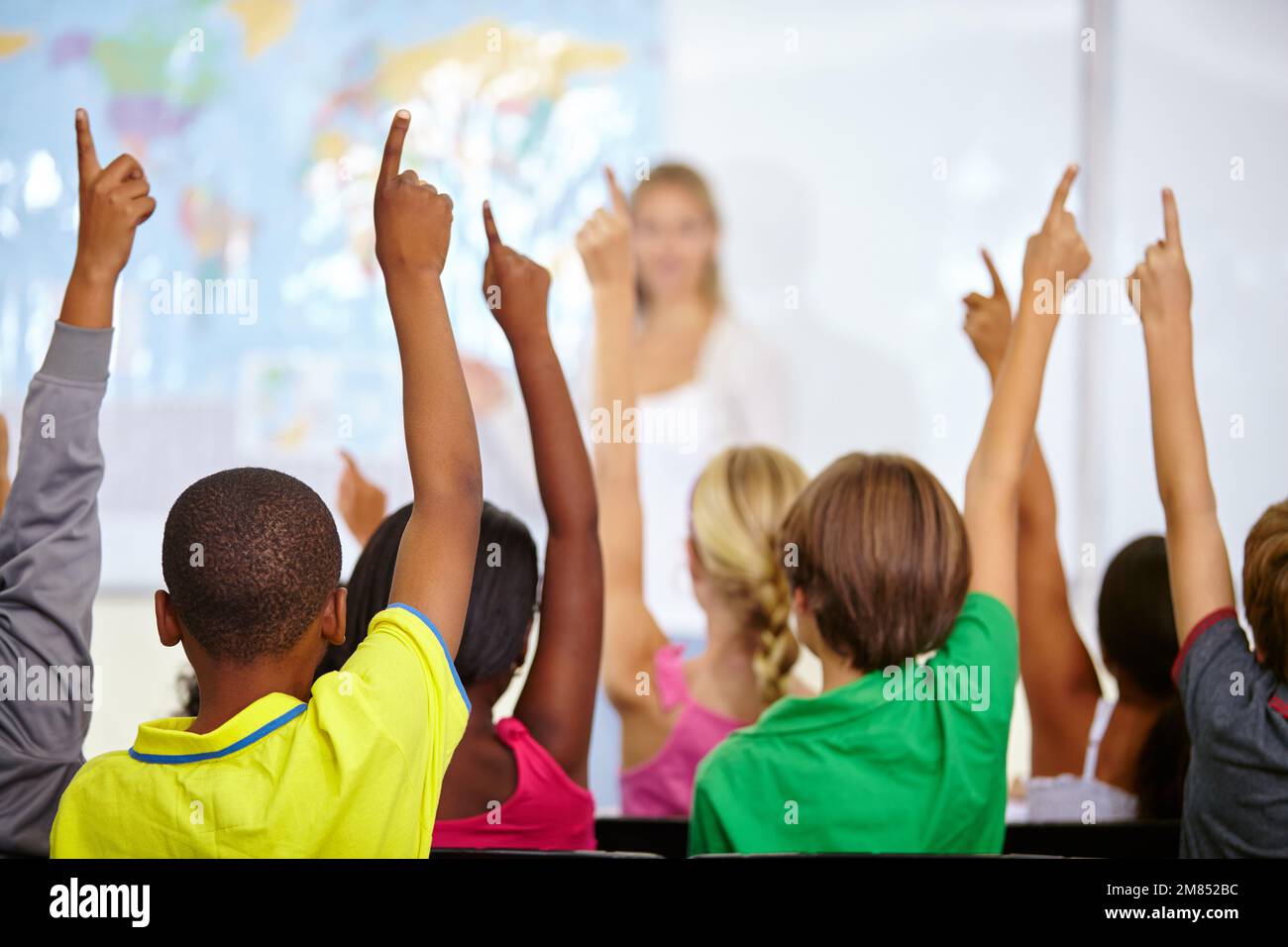 Eager young minds ready to answer all their teachers questions. school ...