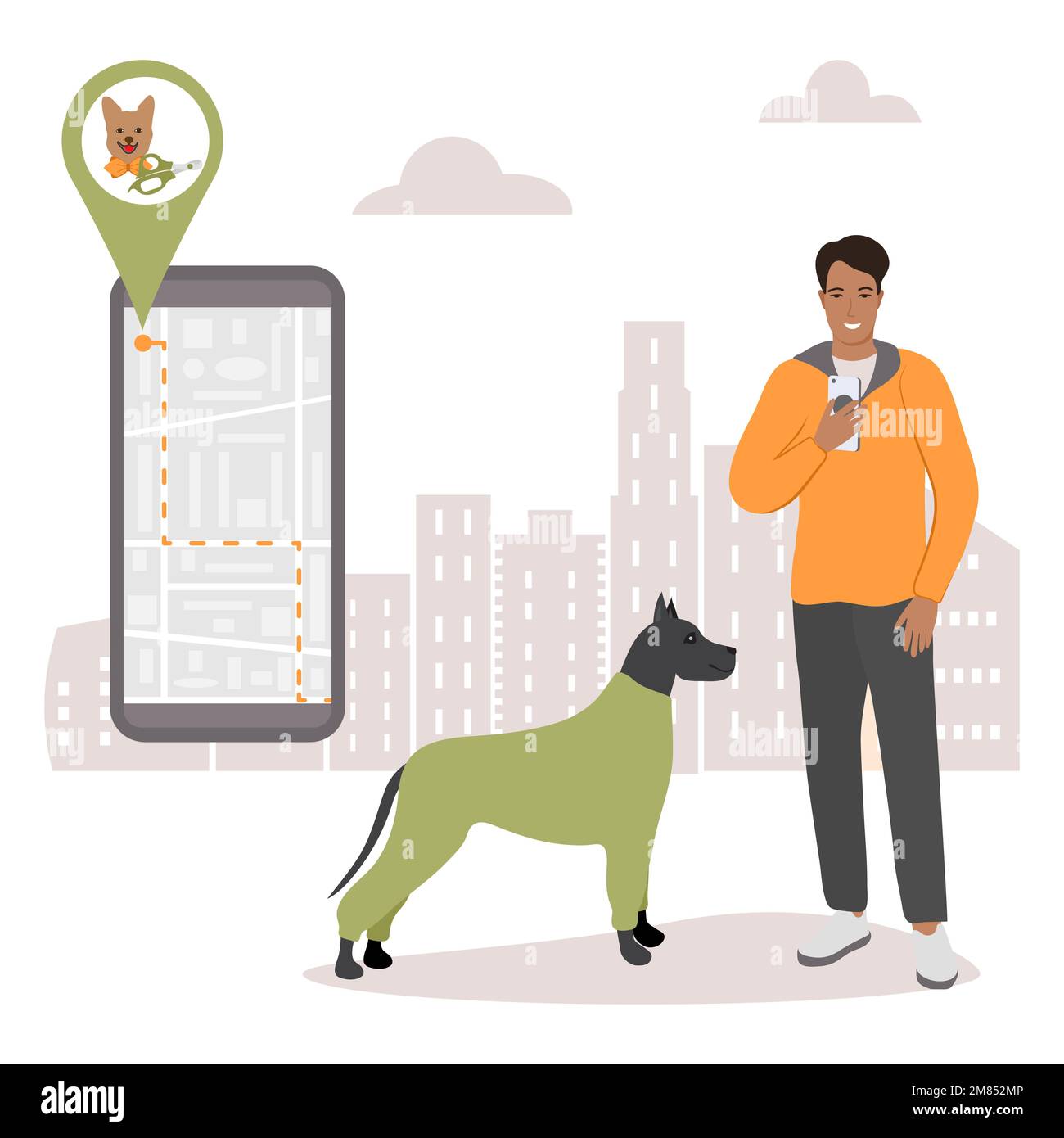 Man app phone grooming Stock Vector Images - Alamy