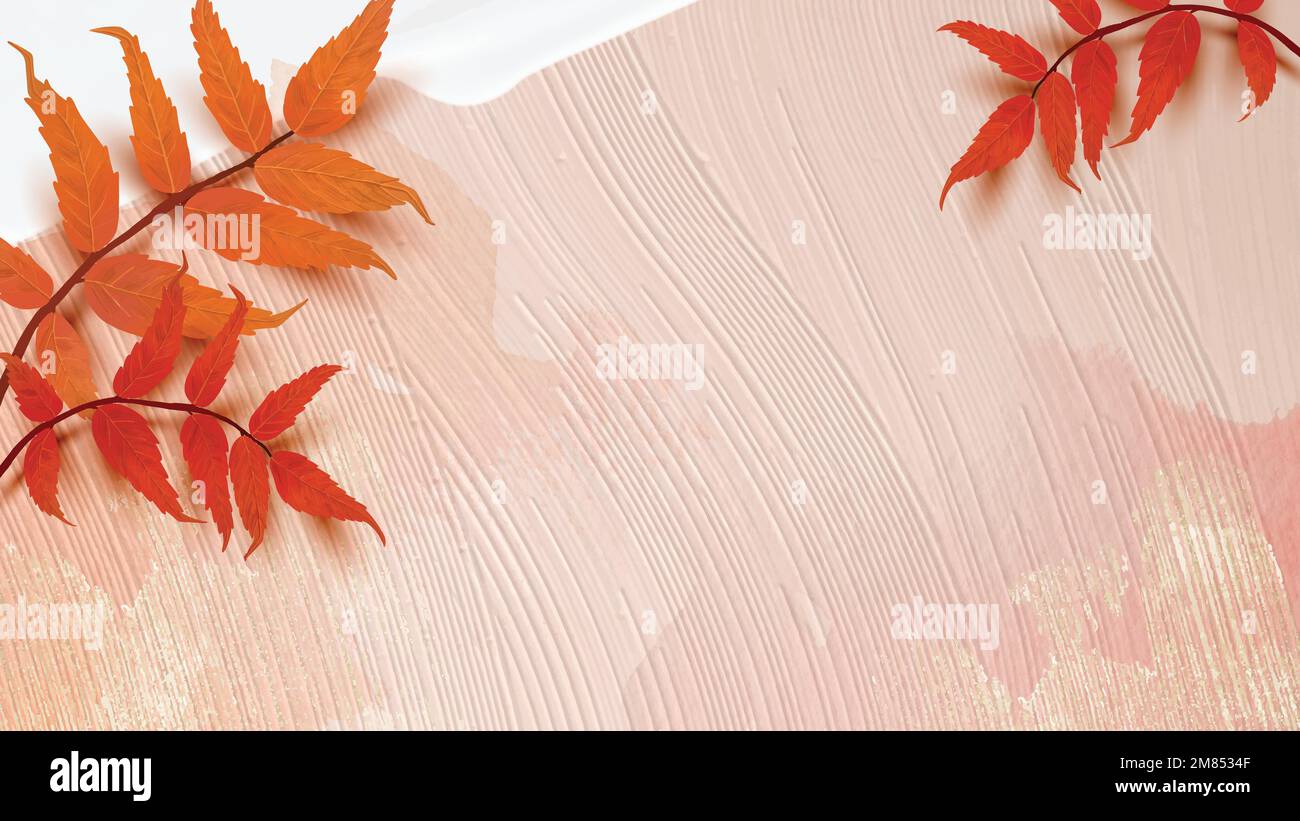 Fall season background vector with sumac leaves Stock Vector Image ...