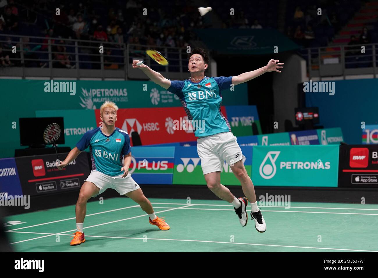 Indonesia's Kevin Sanjaya Sukamuljo, right, and Marcus Fernaldi Gideon ...