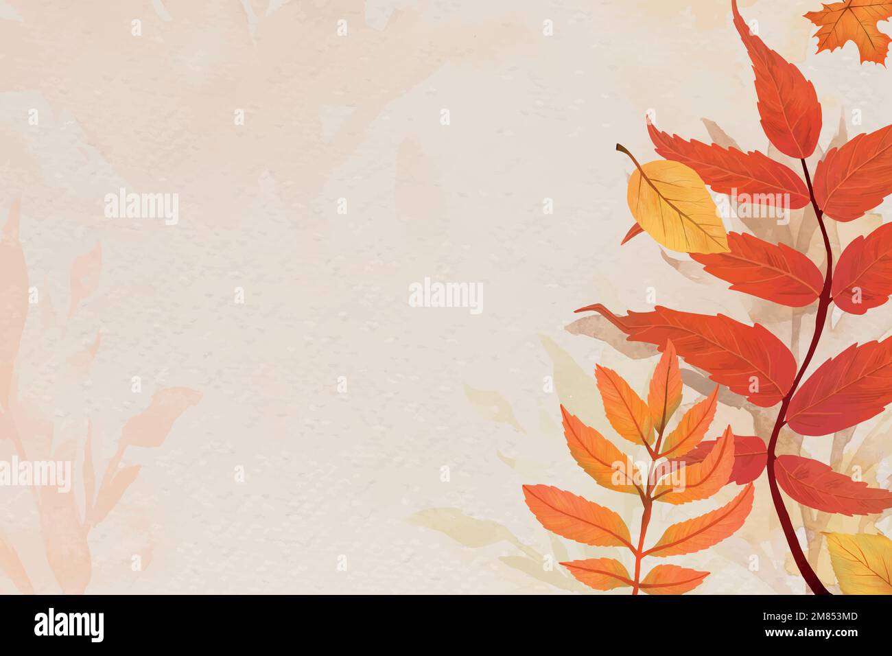 Fall leaves beige background vector Stock Vector Image & Art - Alamy