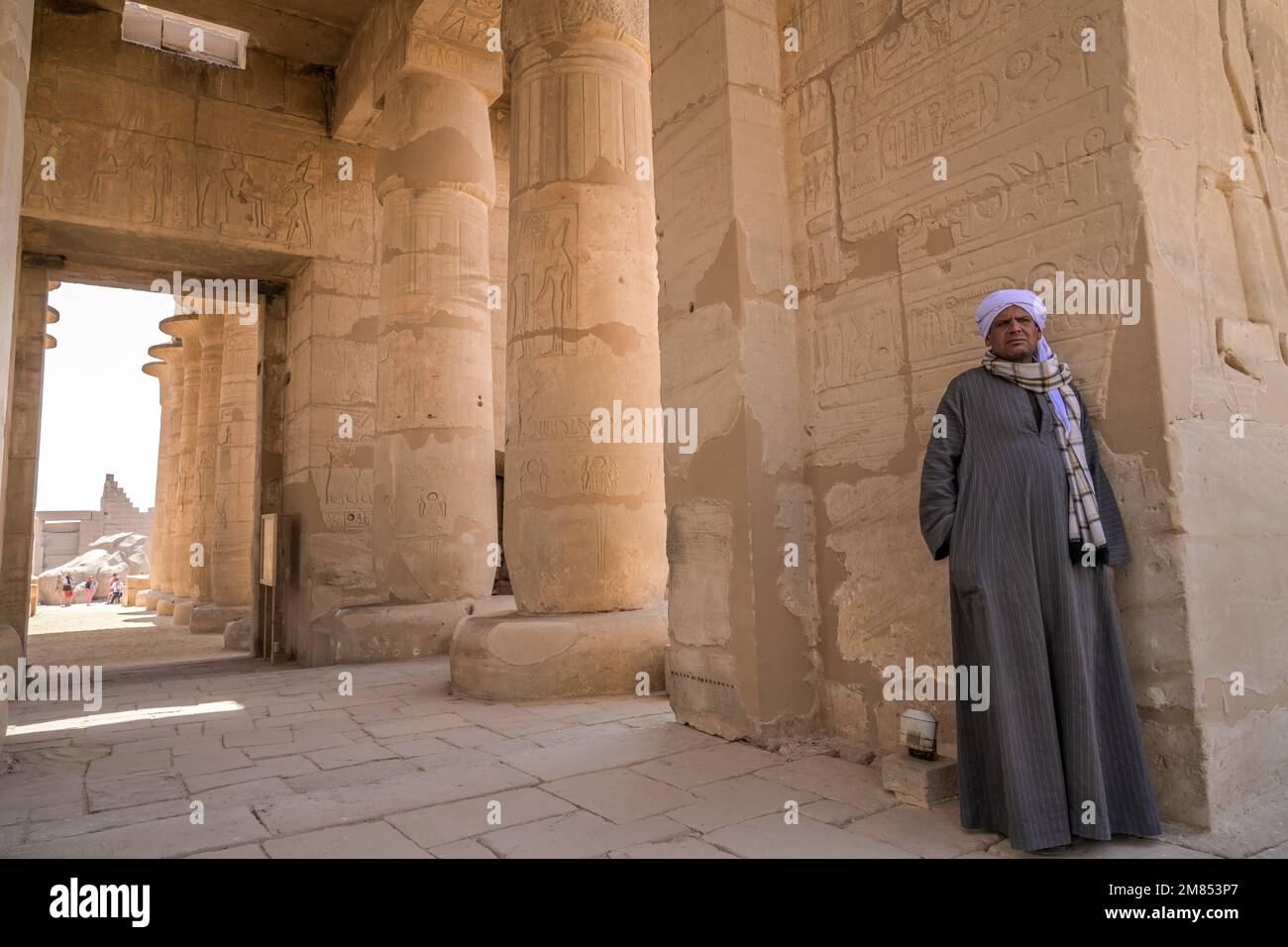 Wächter, großer Säulensaal Hypostyl, Ramesseum, Theben-West, Ägypten ...