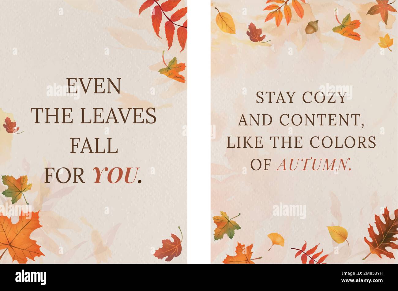 Autumn season quote template vector set for poster Stock Vector Image ...