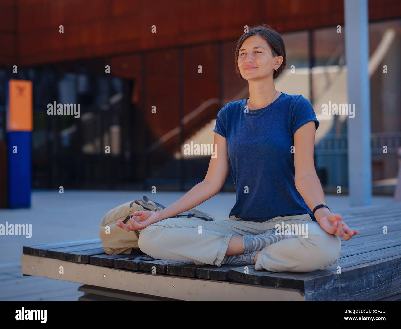 Happy asian hipster woman thinking hi-res stock photography and images ...