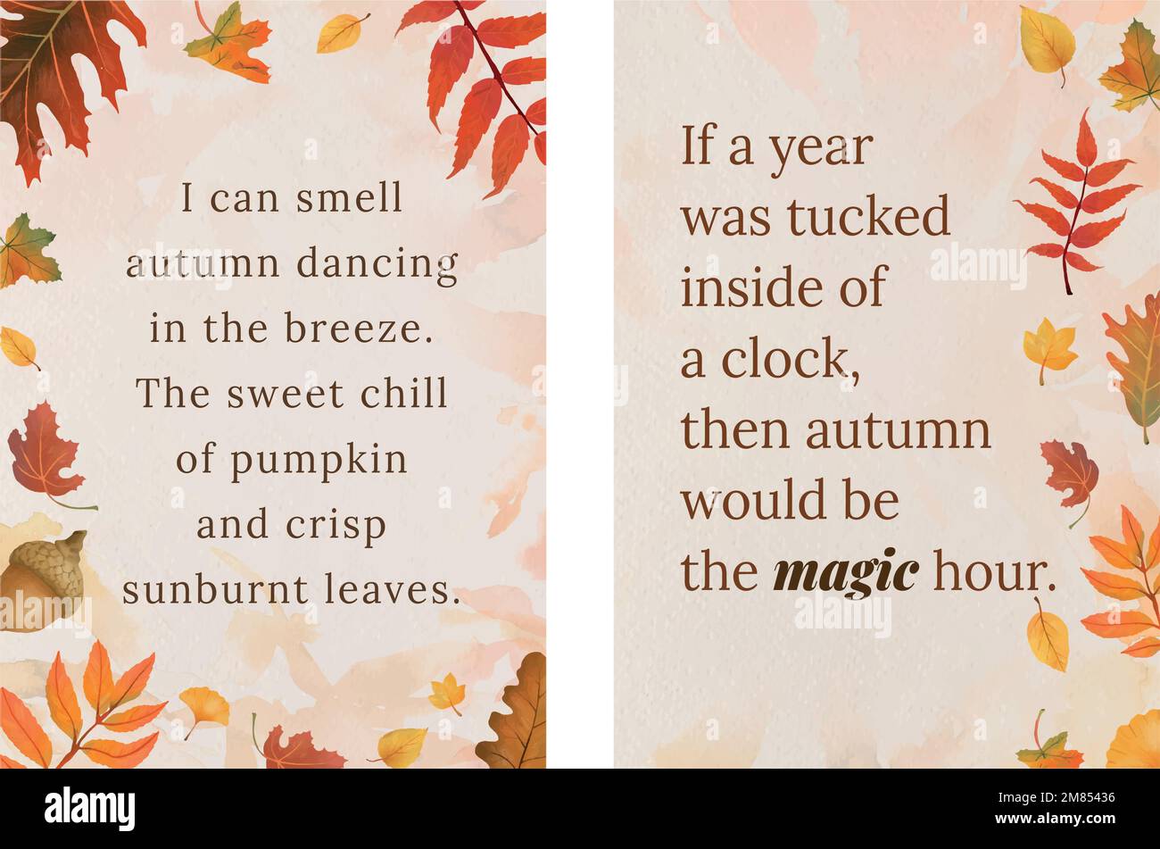 Autumn season quote template vector set for poster Stock Vector Image ...
