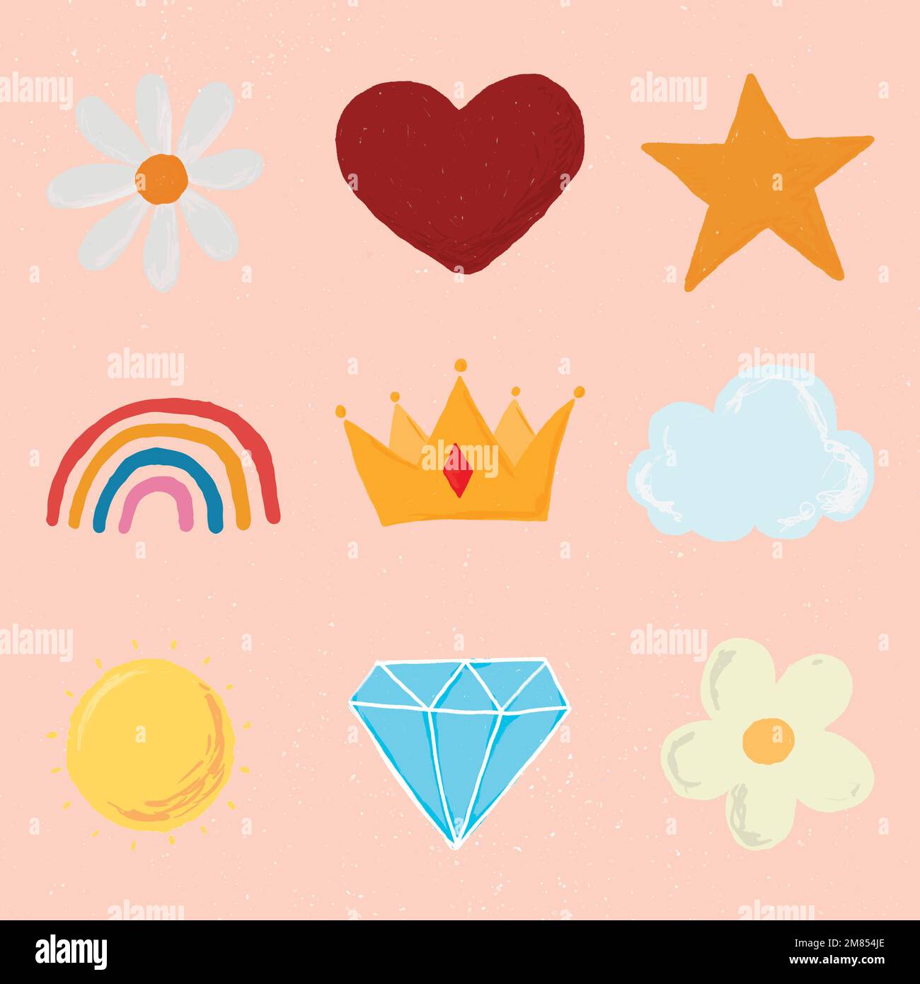Cute hand drawn sticker vector element set Stock Vector Image & Art - Alamy
