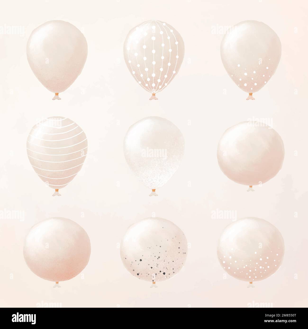 Single party balloon element vector set sticker for birthday theme ...