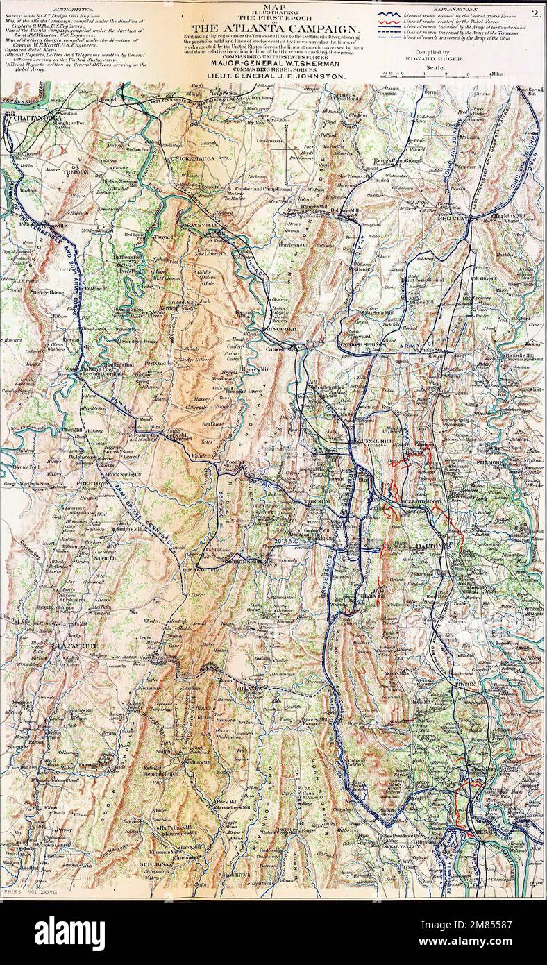 Maps of Sherman's Campaigns against Atlanta, Georgia 1864 from Atlas to ...