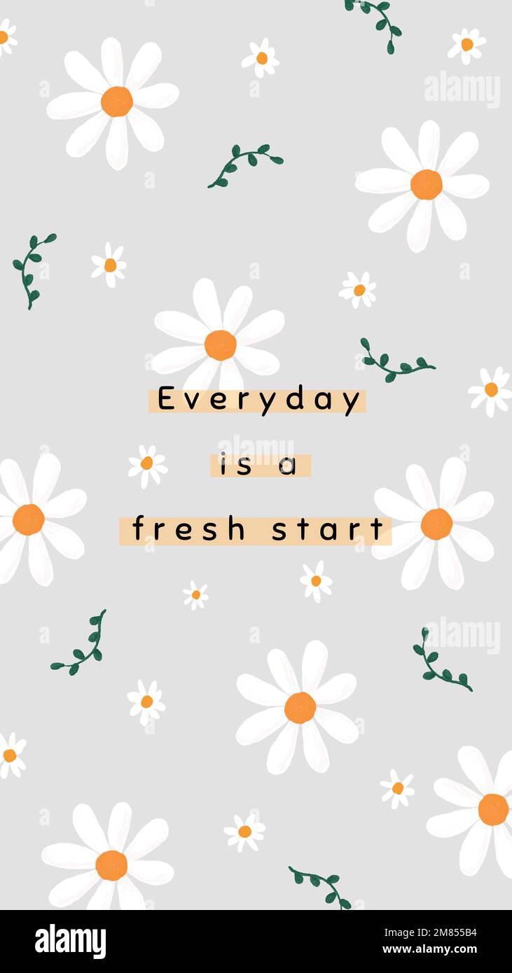 Gray daisy template vector for social media story quote everyday is a ...
