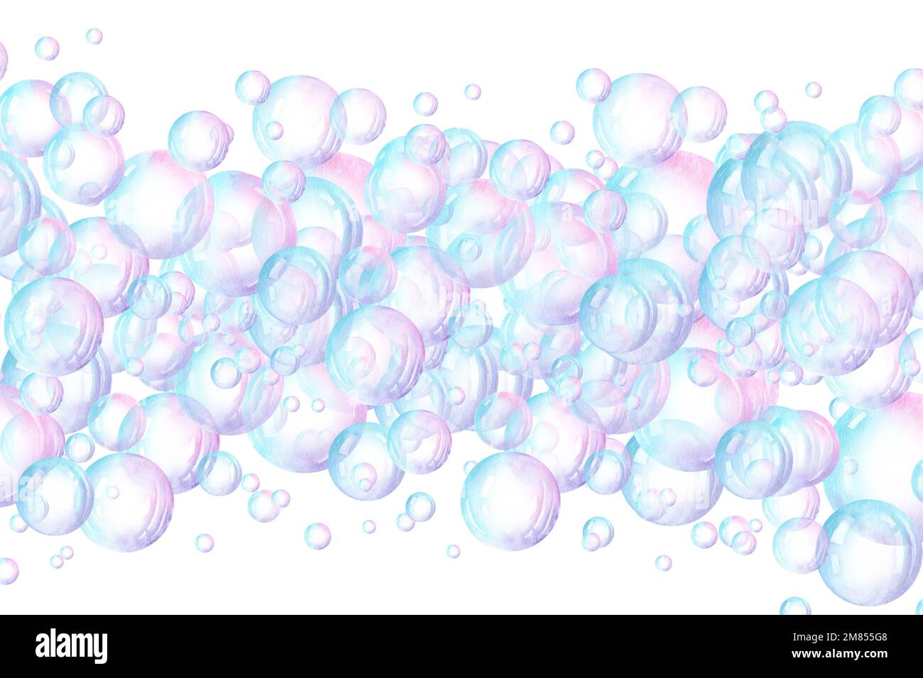Watercolor background with cute colorful bubbles, water air bubbles ...