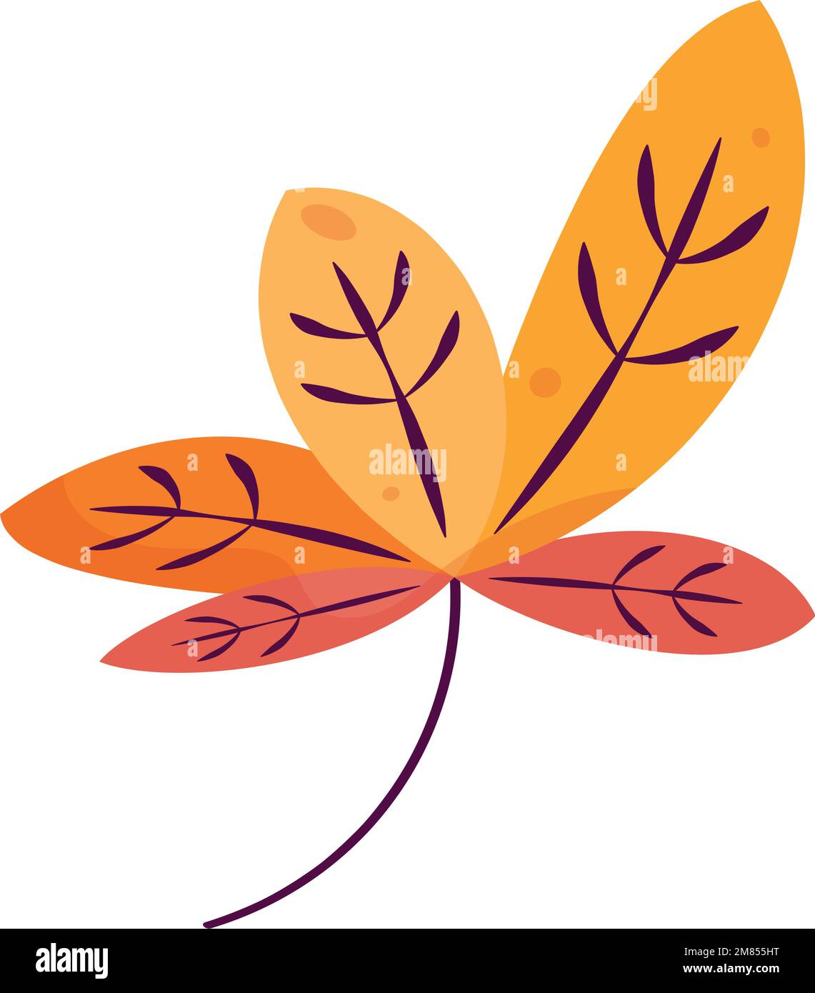 Isolated colored autumn leaf icon Vector Stock Vector Image & Art - Alamy