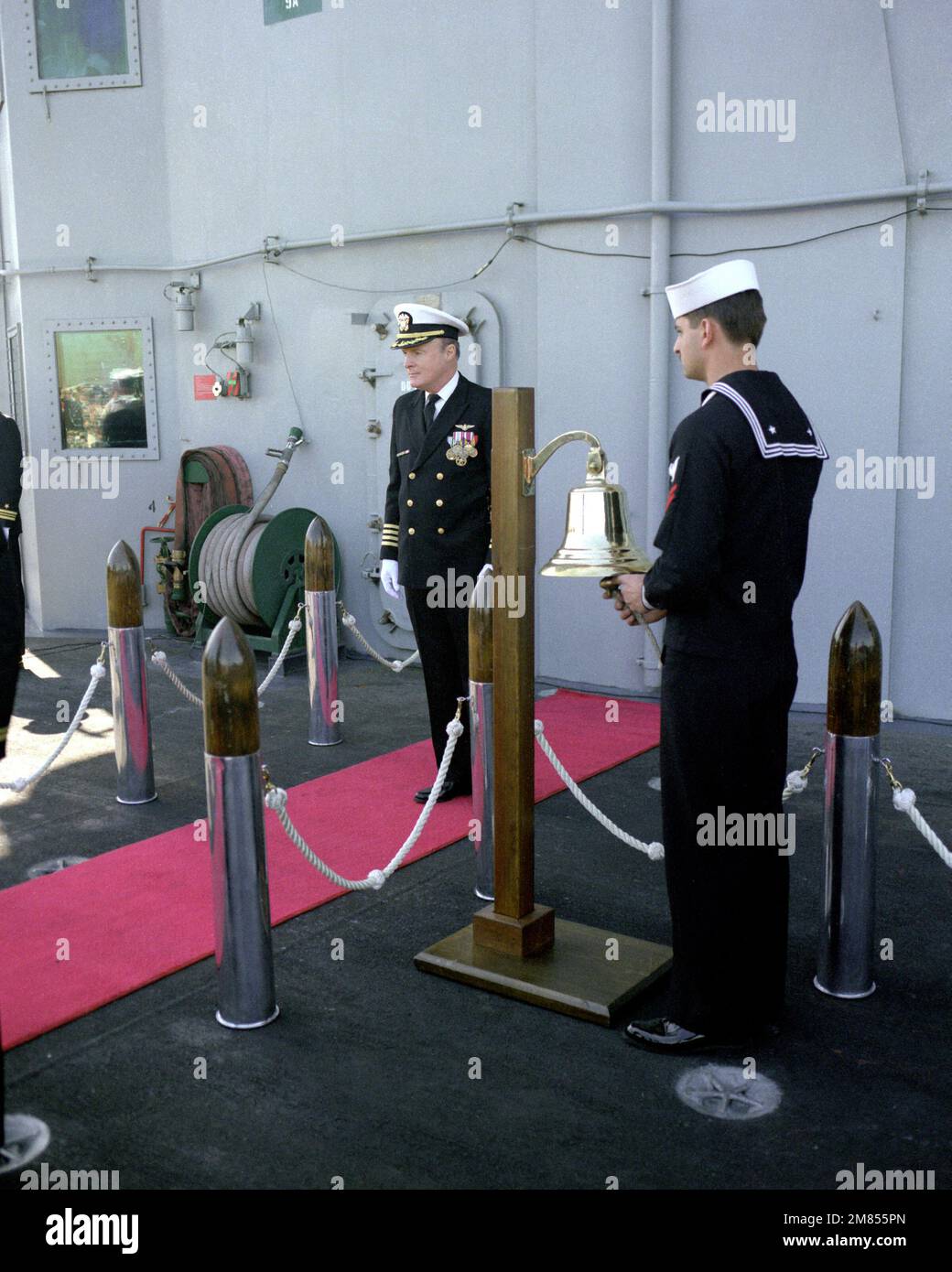 CAPT. George D. O'Brien Jr. arrives for the change of command ceremony ...