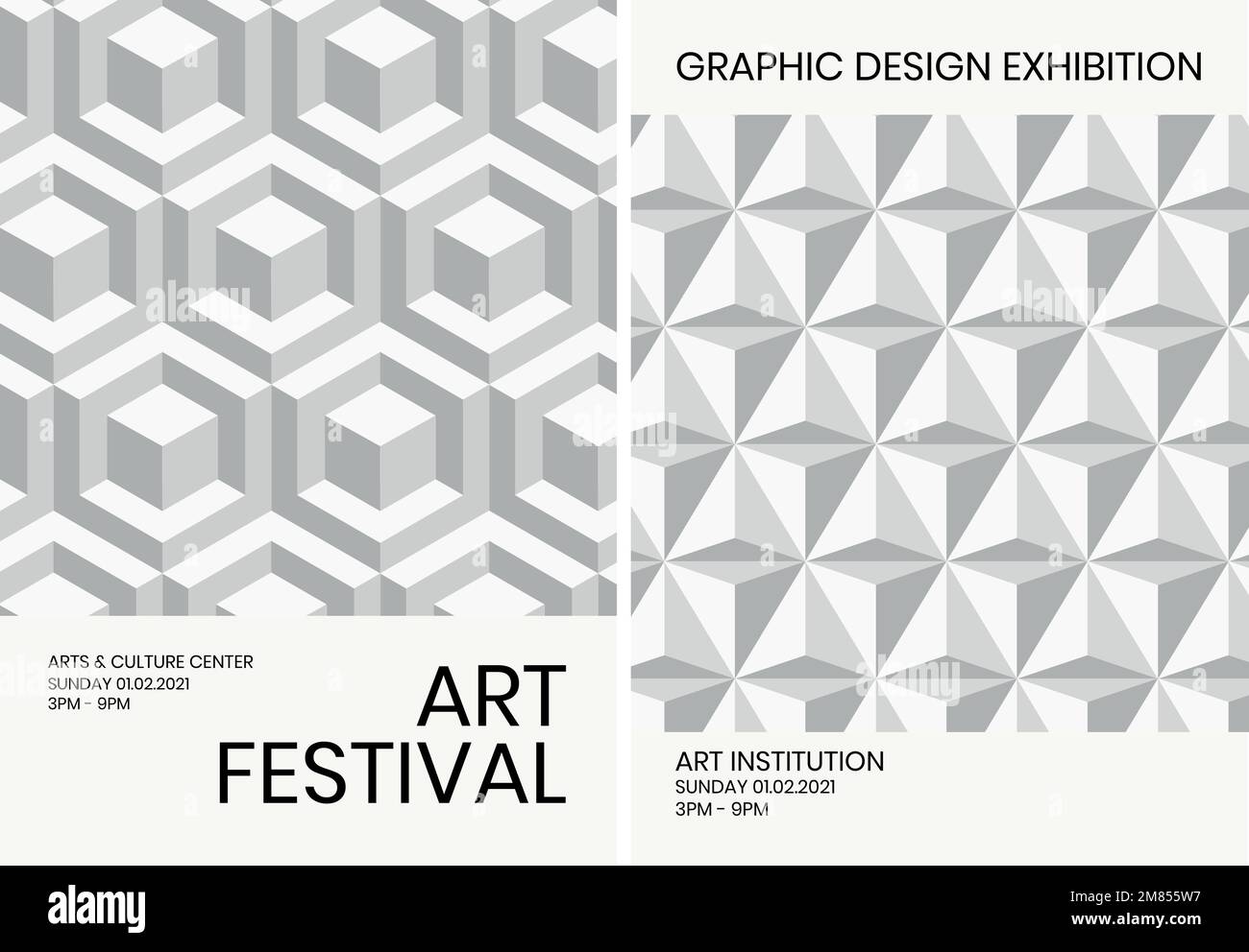 Art exhibition geometric template vector ad poster geometric modern ...