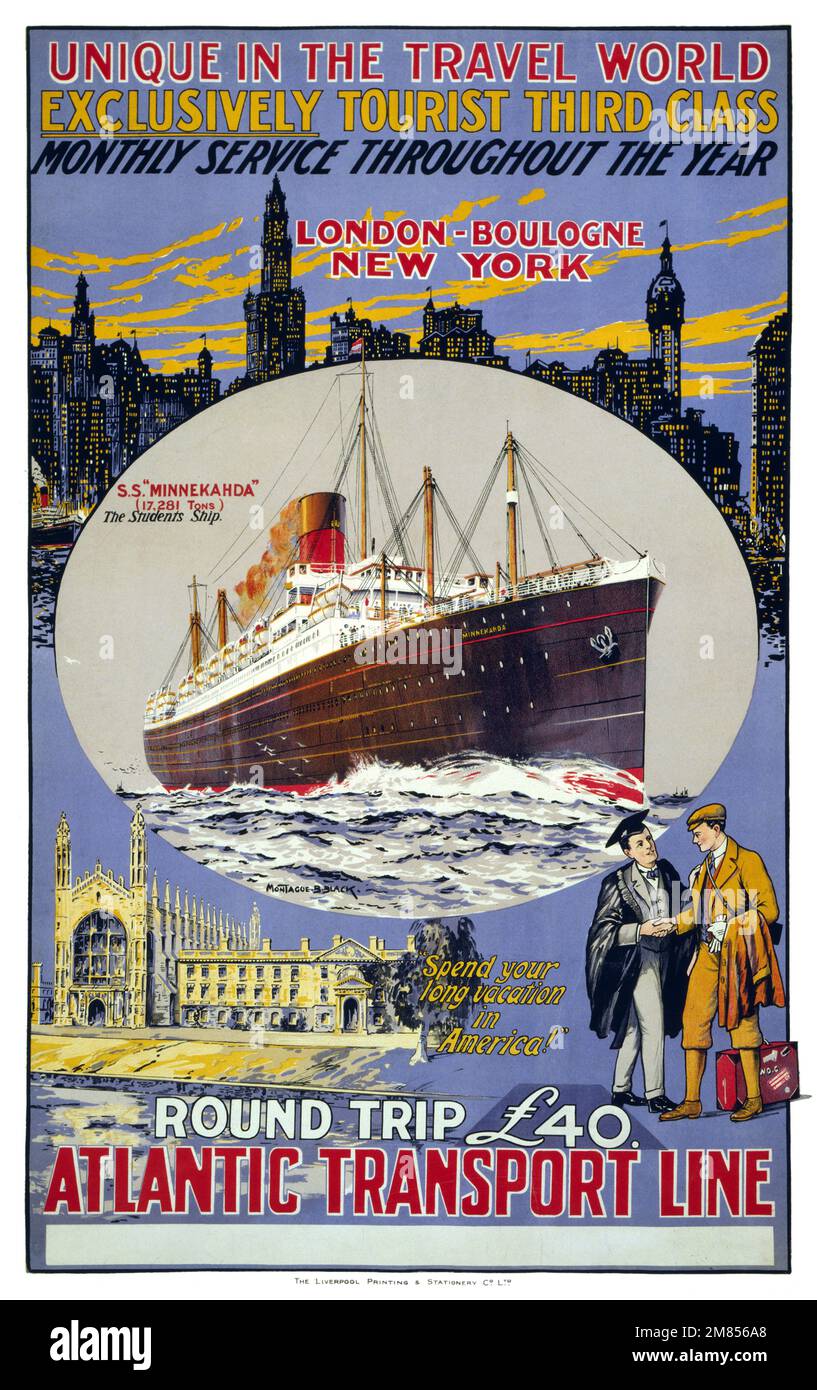 Atlantic Transport Line by Montague Birrell Black (1884 - 1964). Poster ...