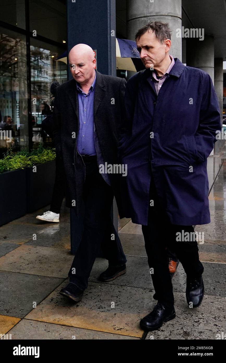 RETRANSMITTED CORRECTING CAPTION Mick Lynch, (left) general secretary ...