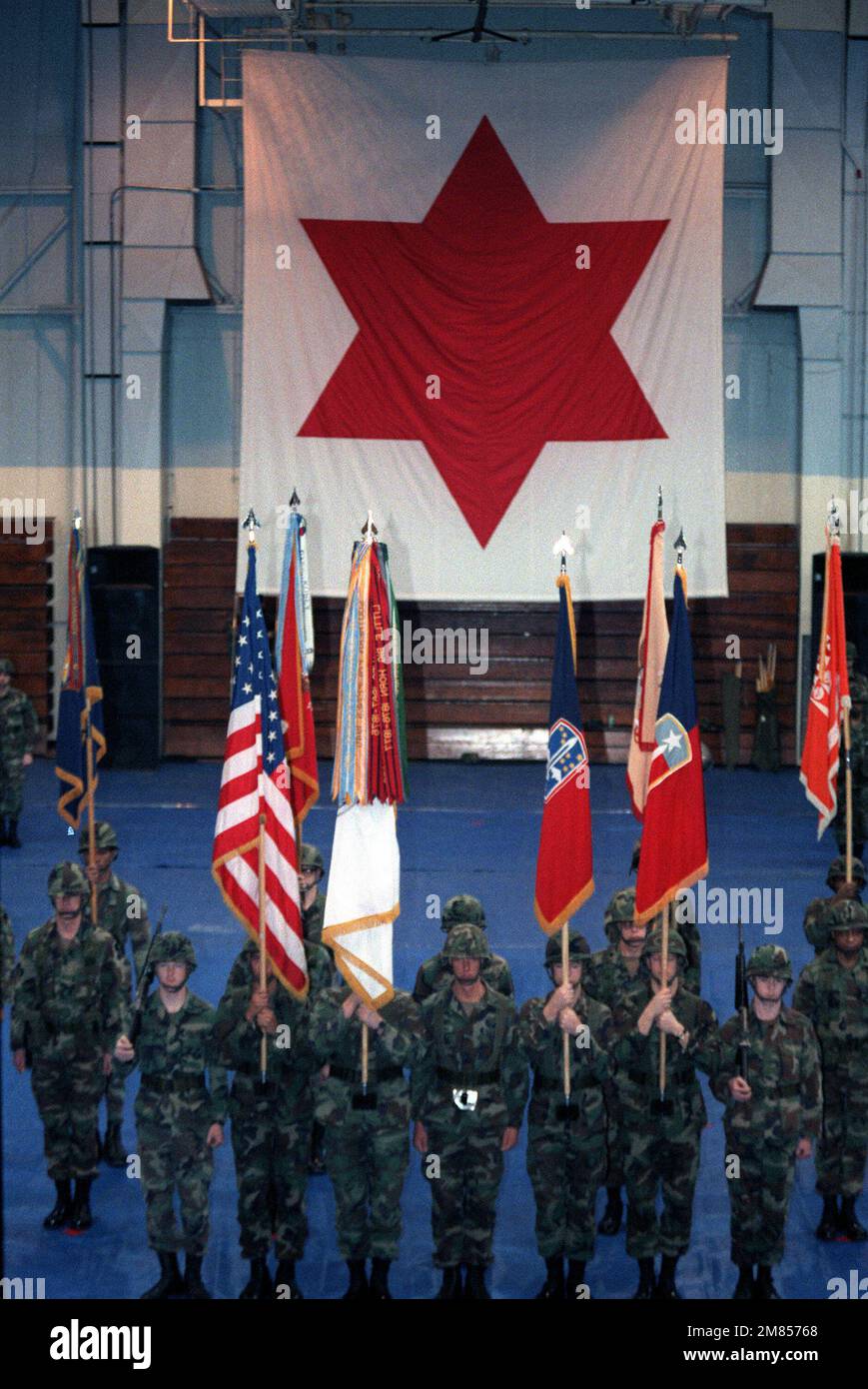 The color guard of the 172nd Infantry Brigade, 6th Infantry Division ...