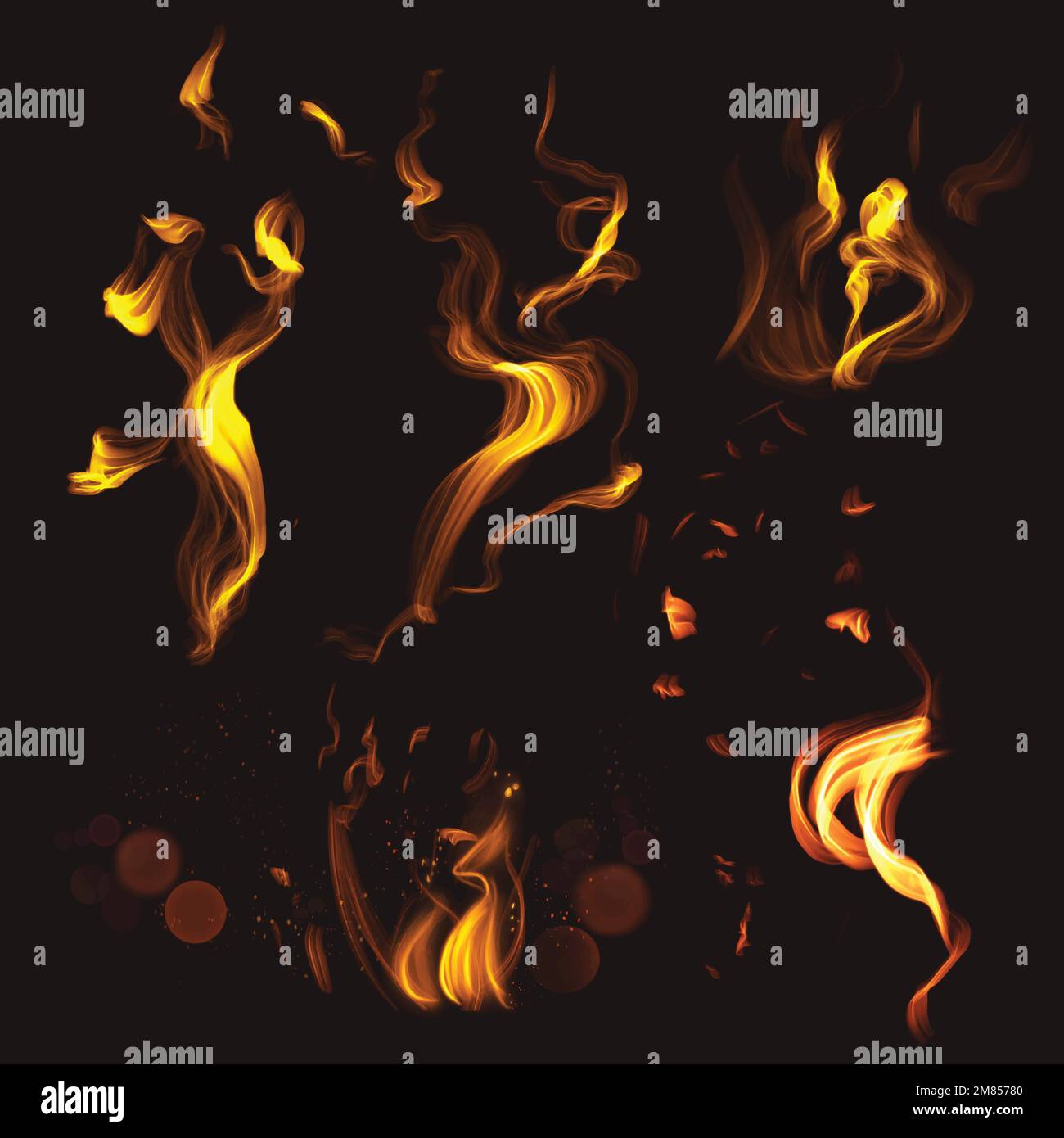 Fire flame element vector set Stock Vector Image & Art - Alamy
