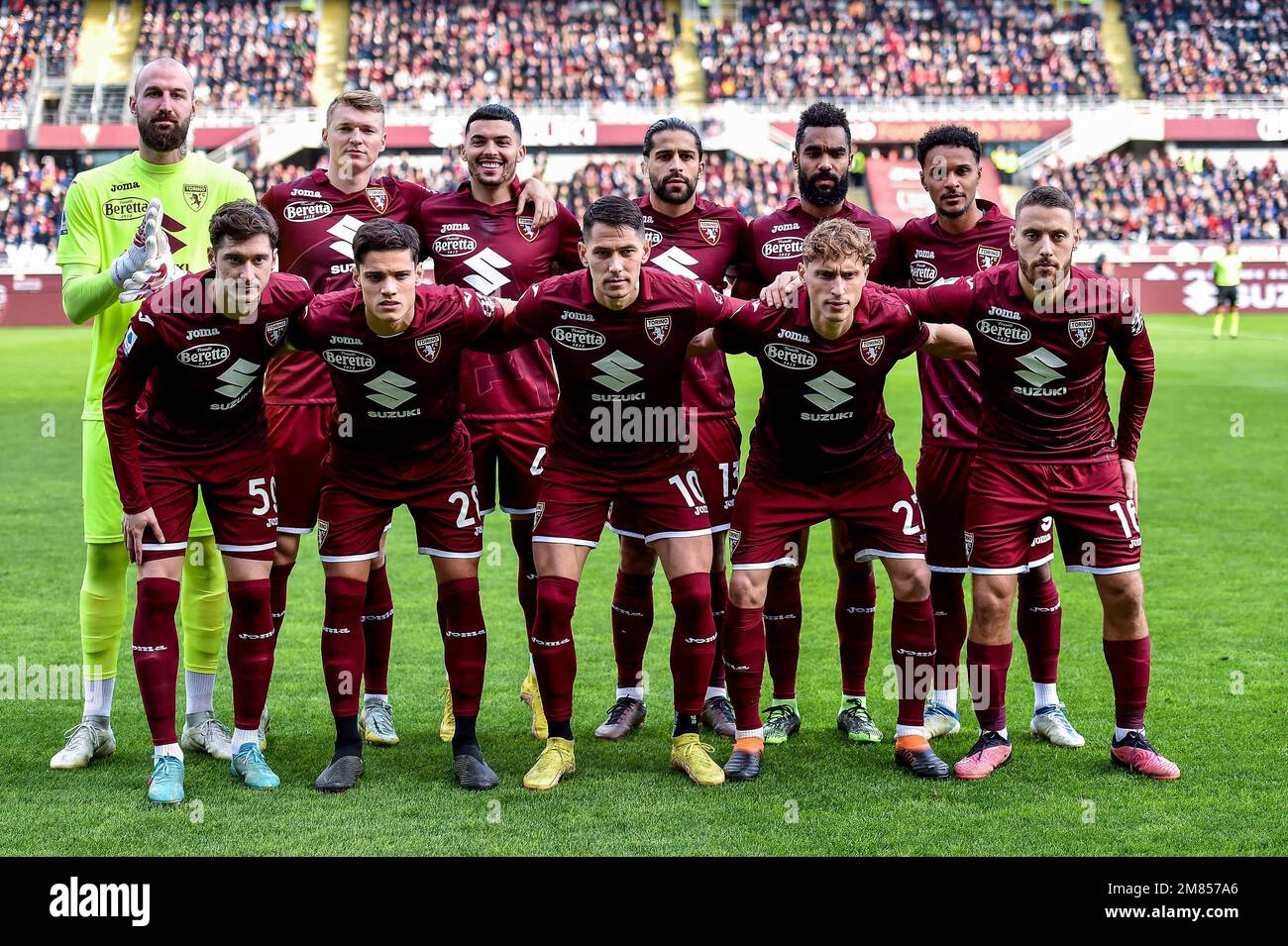 Torino FC team line up during Serie A 2022/23 match between Torino FC ...