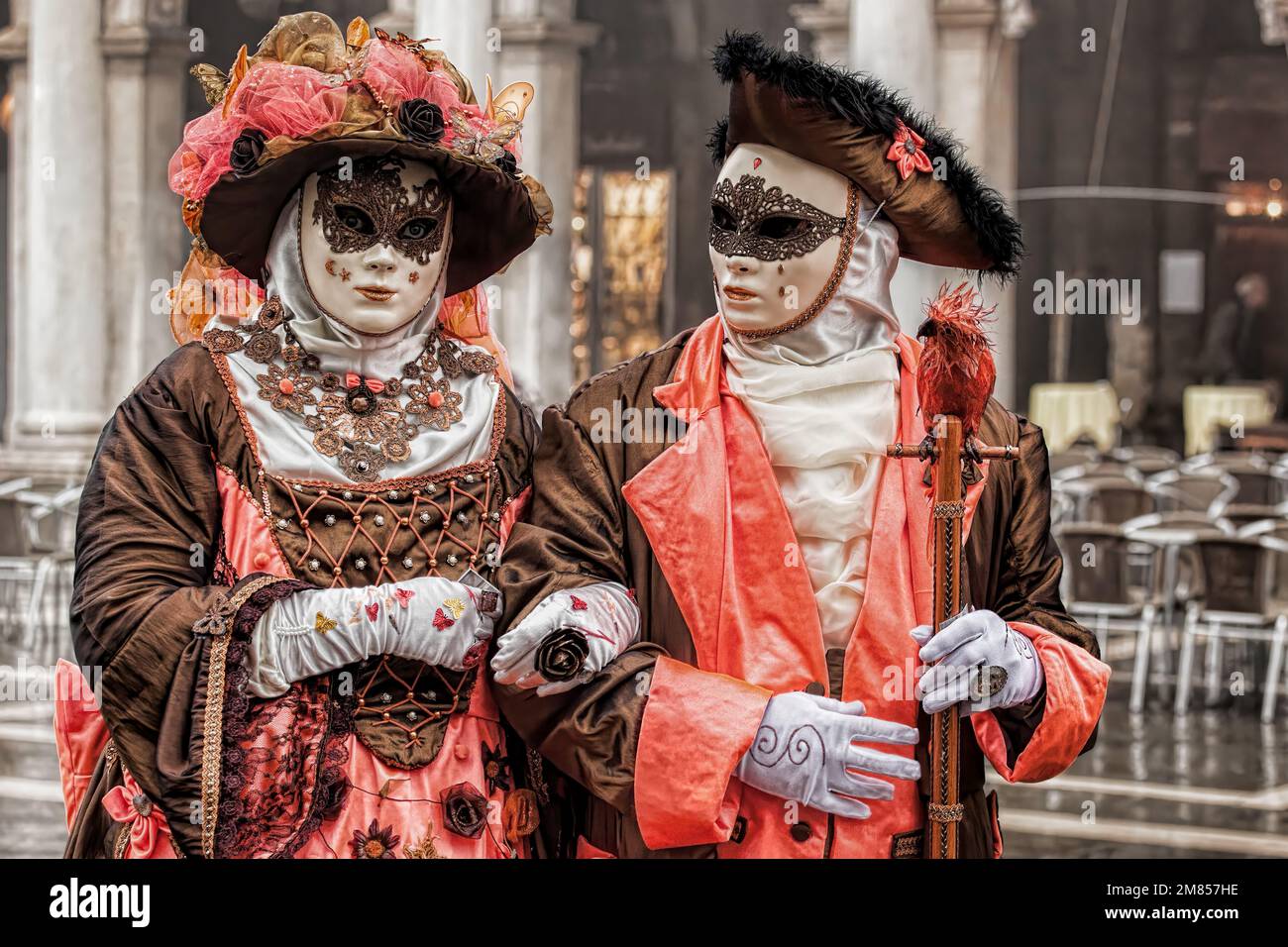 Colorful carnival masks at a traditional festival in Venice, Italy ...