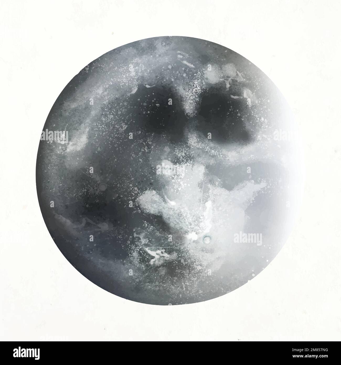 Realistic moon element vector in white background Stock Vector Image ...