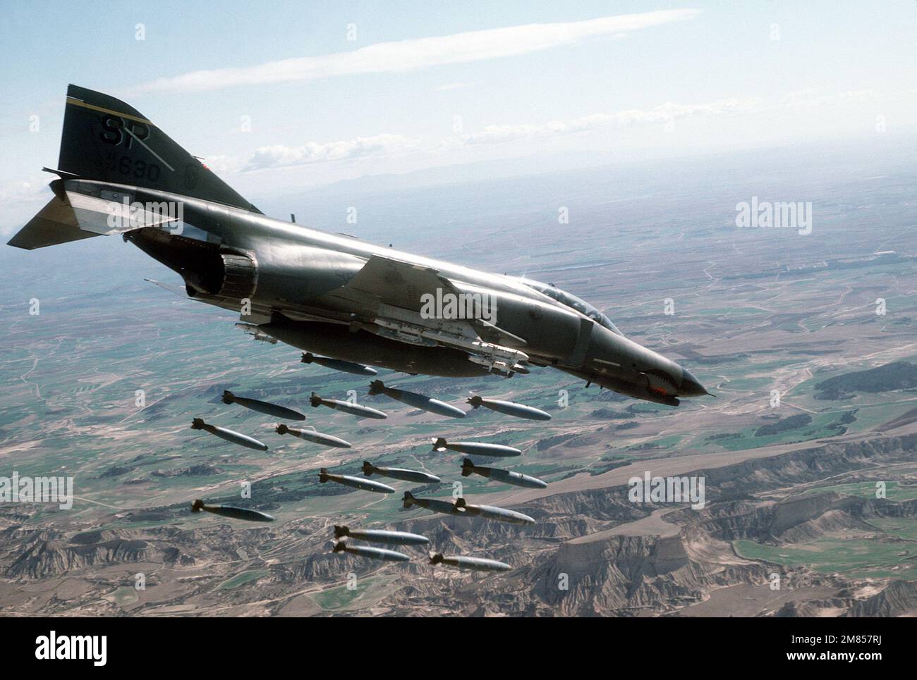 An air-to-air right side view of an 81st Tactical Fighter Squadron F-4E ...