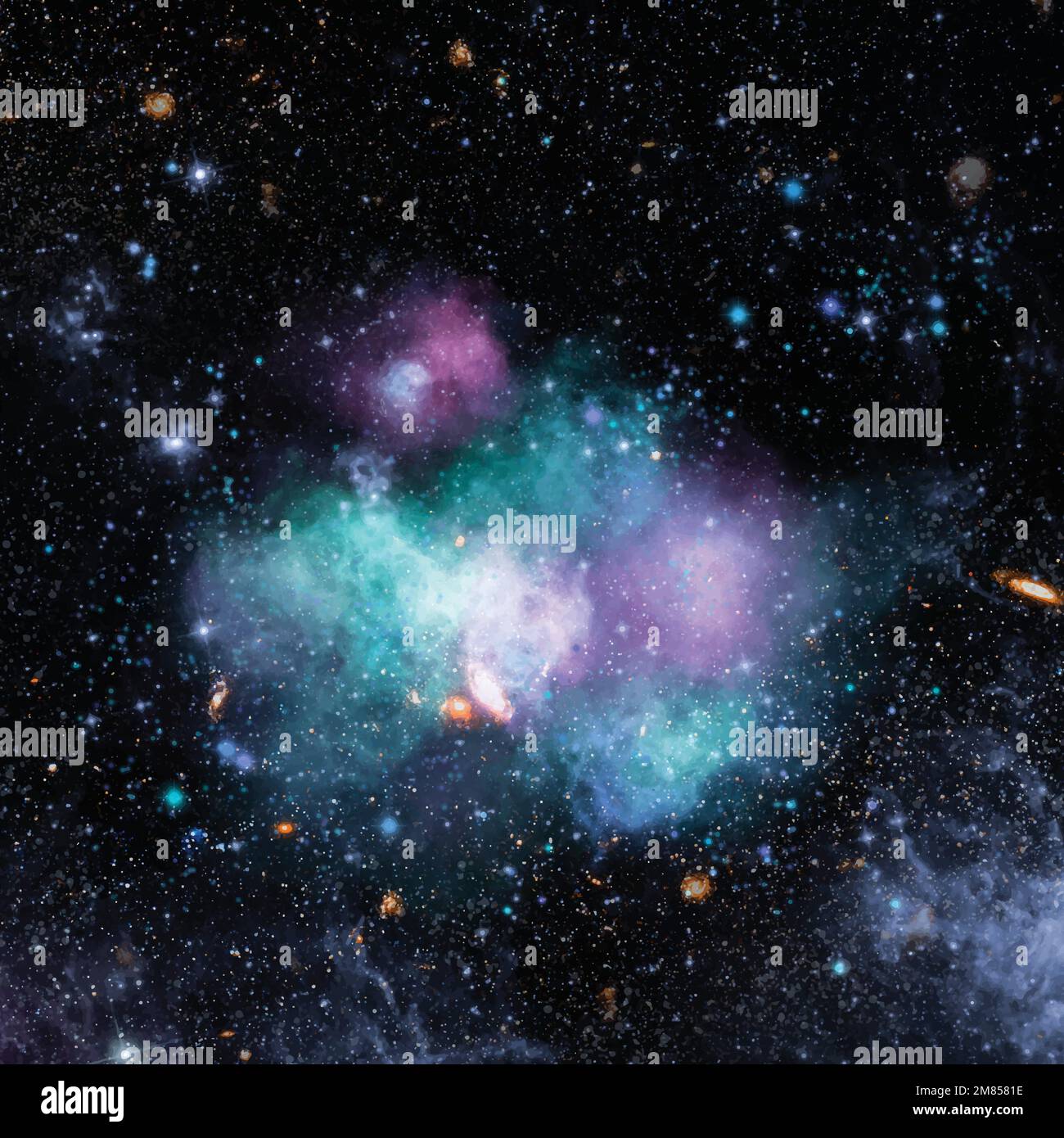 Aesthetic galaxy element vector in black background Stock Vector Image ...