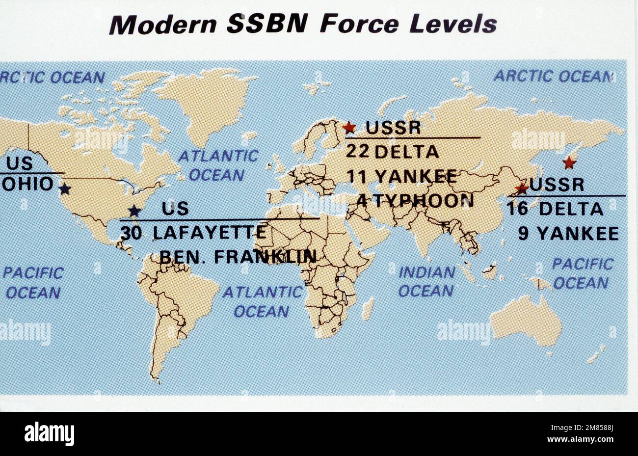 A map comparing Soviet and U.S. ballistic missile submarine force ...