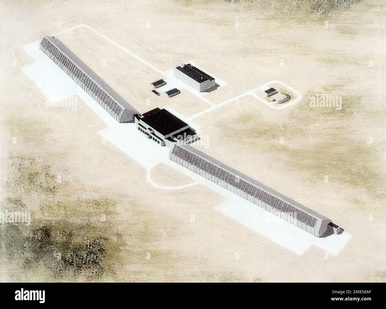 An artist's concept of a Hen House radar installation. An artist's ...