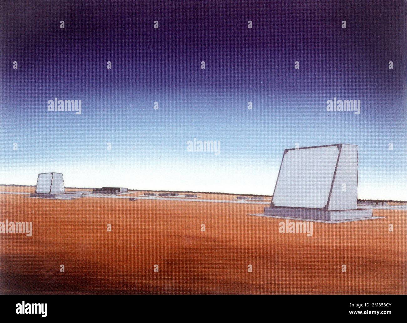 An artist's concept of the receiver and transmitter of the Soviet large ...