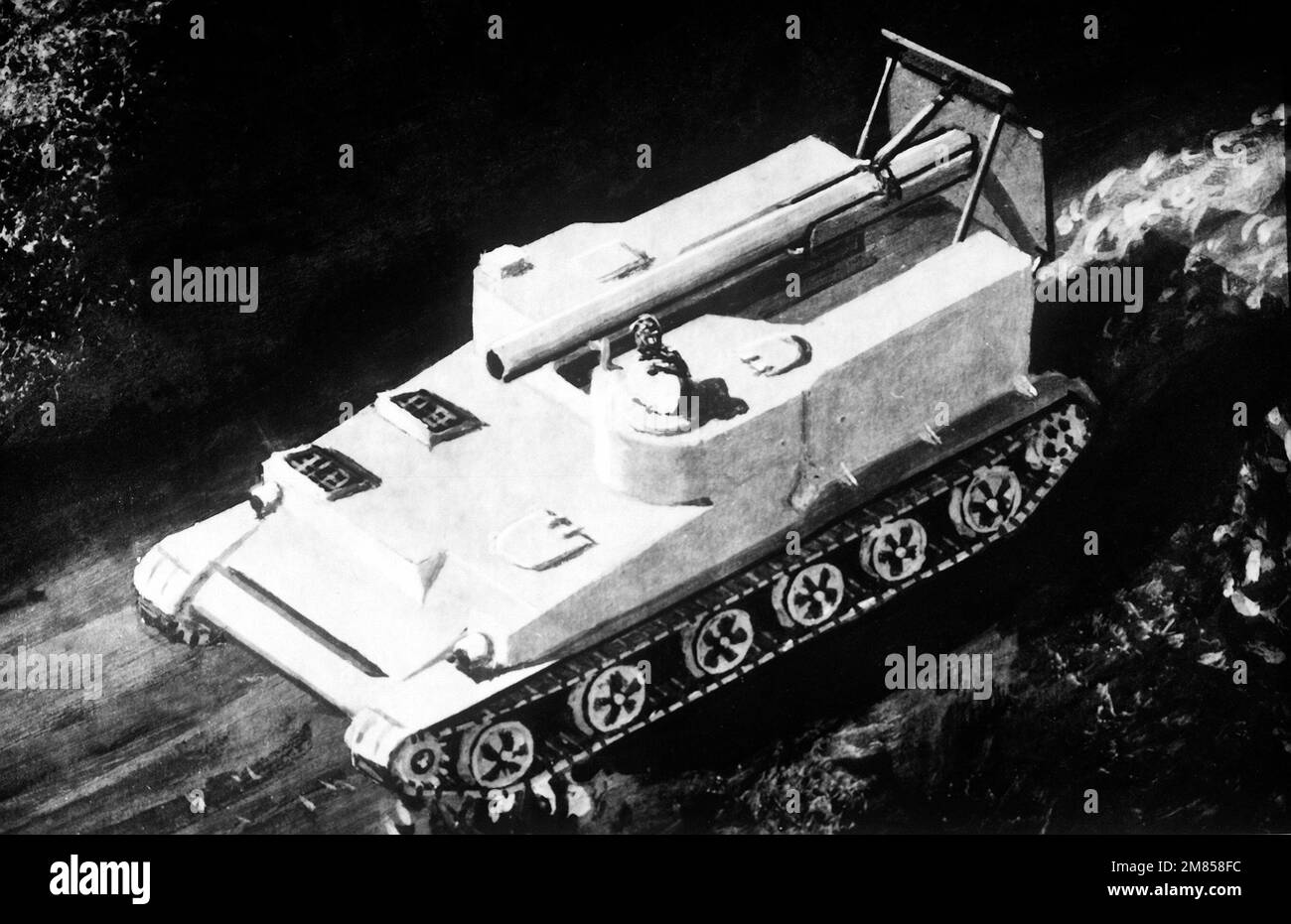 An artist's concept of a Soviet 240mm self-propelled mortar. Country ...