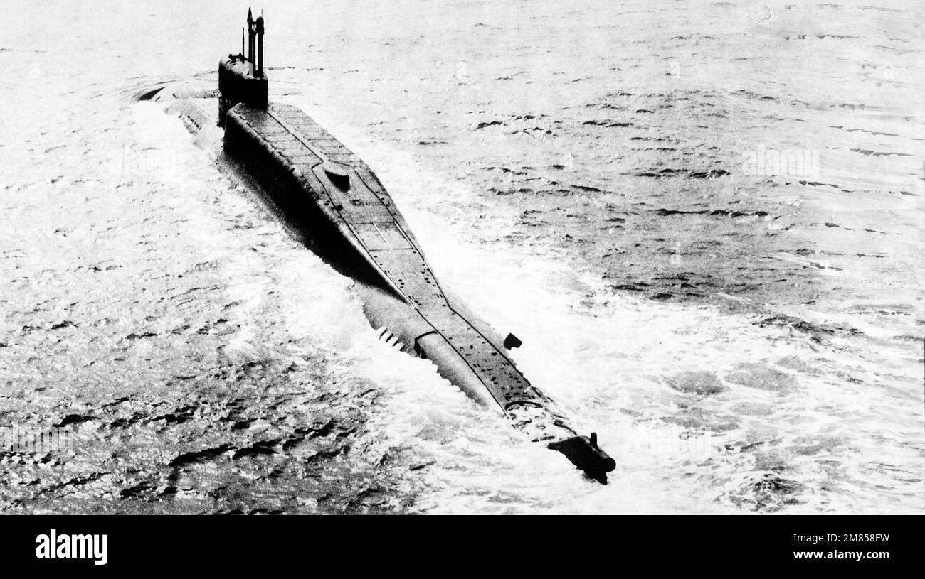Nuclear powered soviet submarine Black and White Stock Photos & Images ...