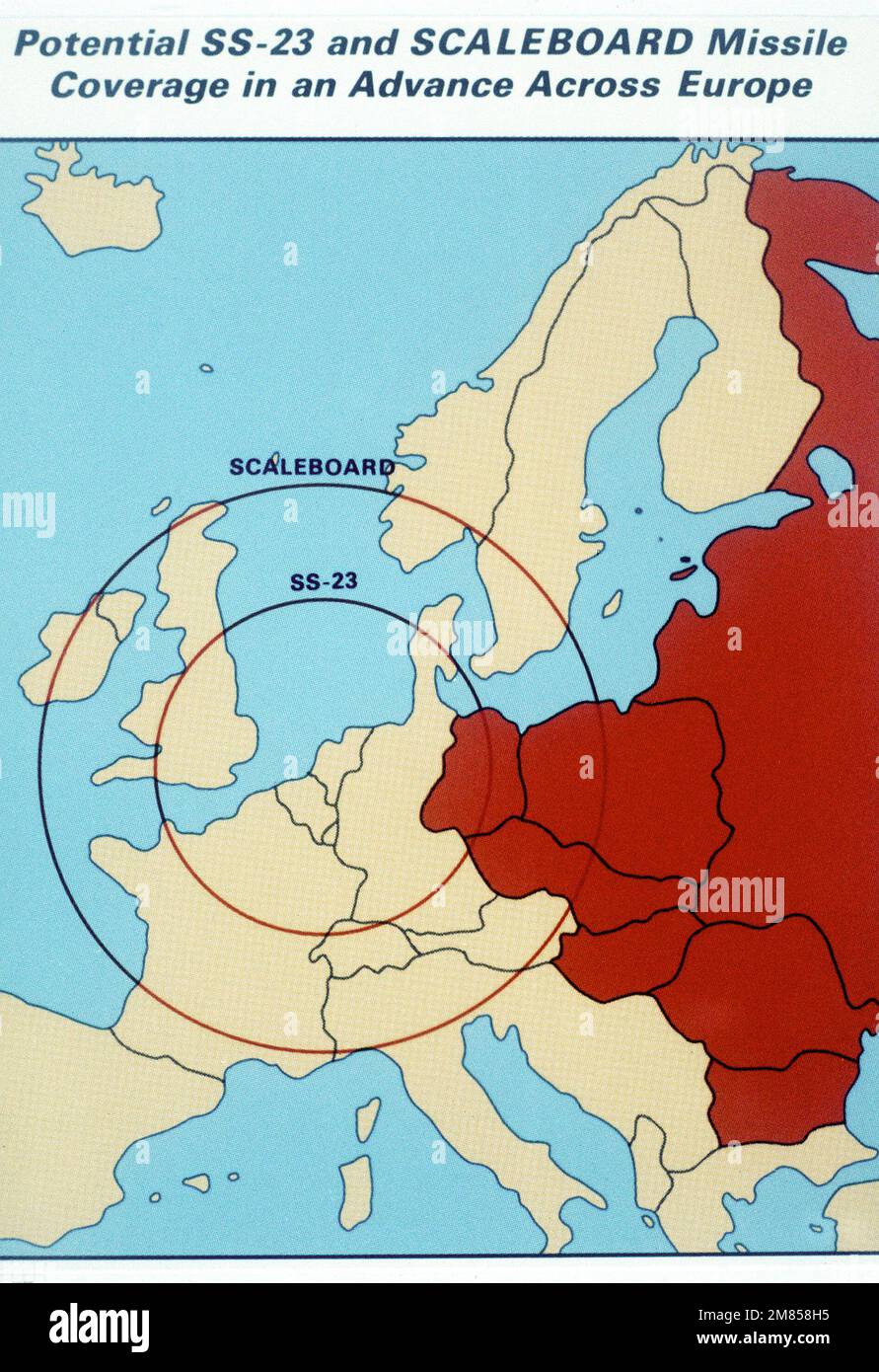Potential SS-23 and Scaleboard missile coverage in a Soviet advance ...