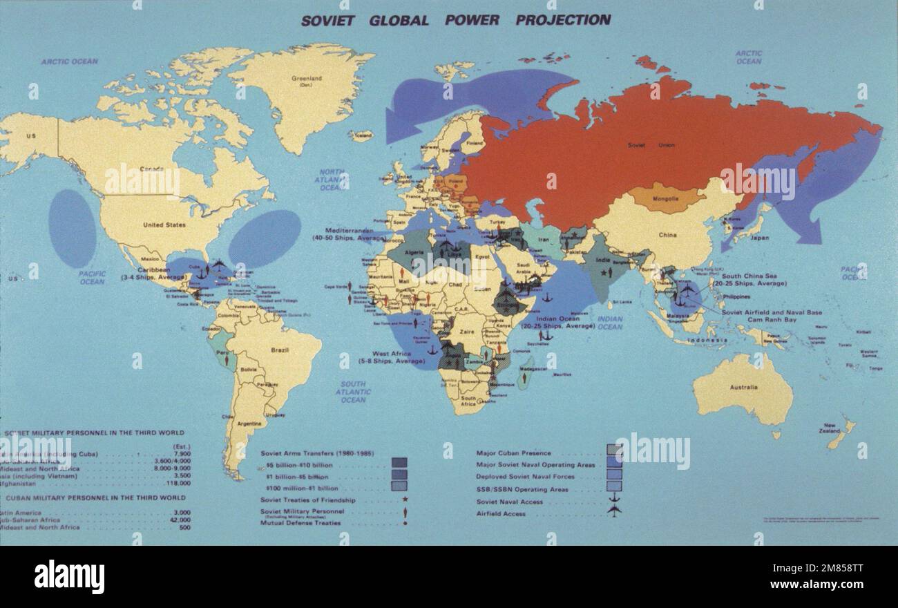 A map of Soviet global power projection. Country: Unknown Stock Photo ...
