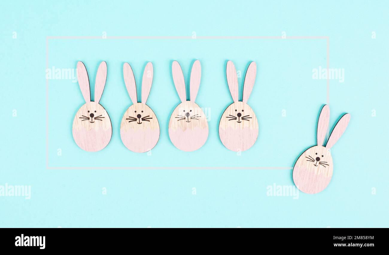 Cute easter bunny or rabbit in a row, loading bar for spring holiday ...
