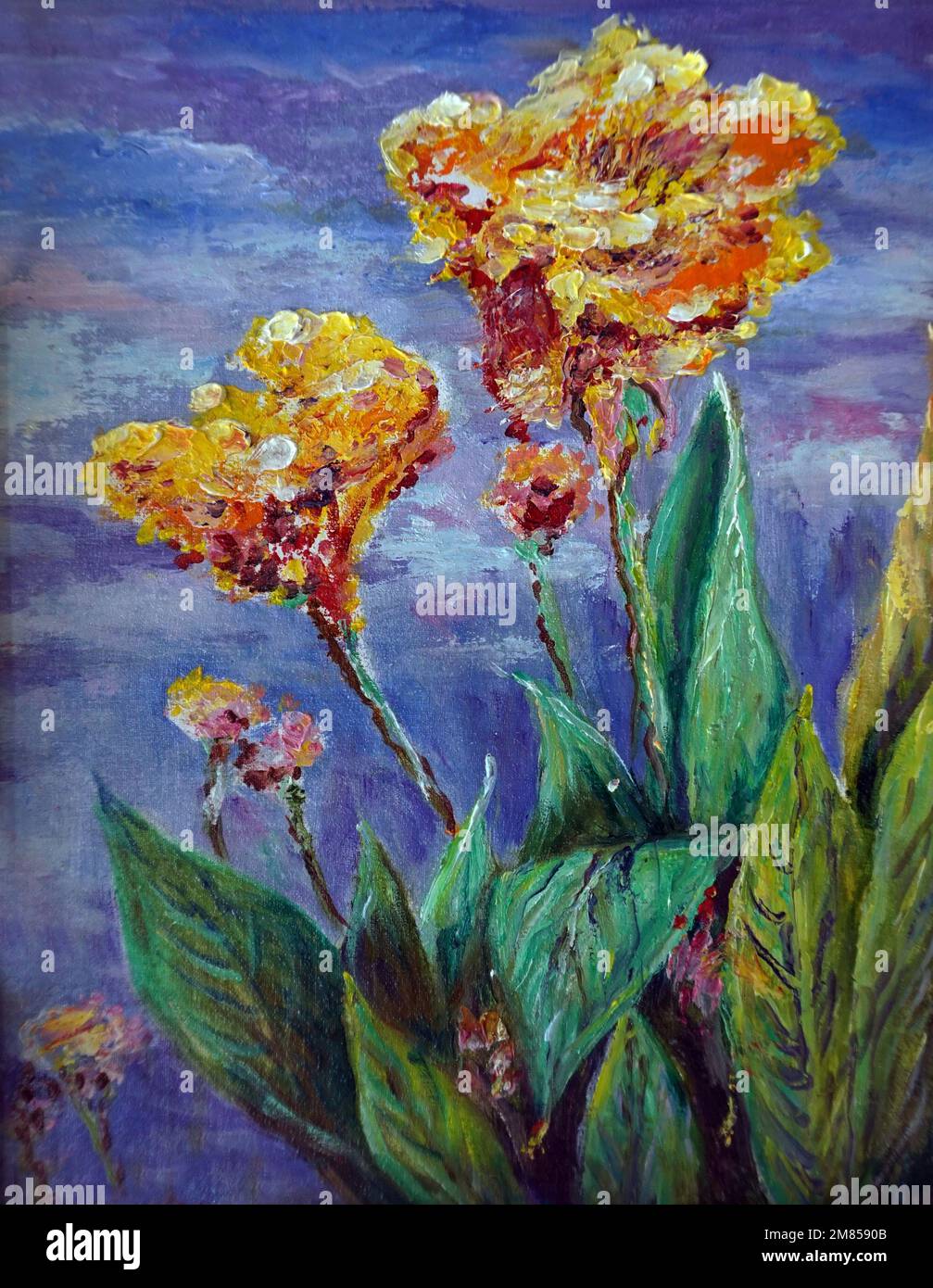 Art oil painting flower background from thailand Stock Photo - Alamy