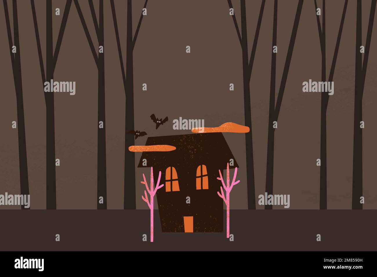 Cartoon Halloween background vector, spooky haunted house illustration ...