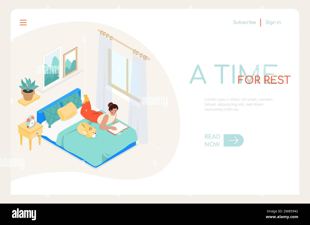 A time for rest - modern flat design style illustration Stock Vector ...