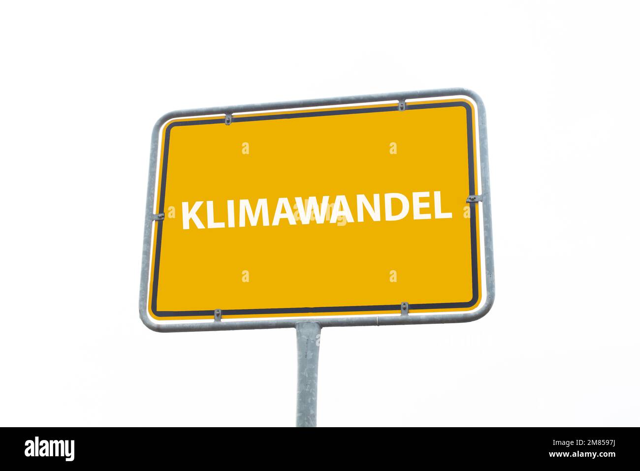Climate change is standing on a sign,german language , environment ...
