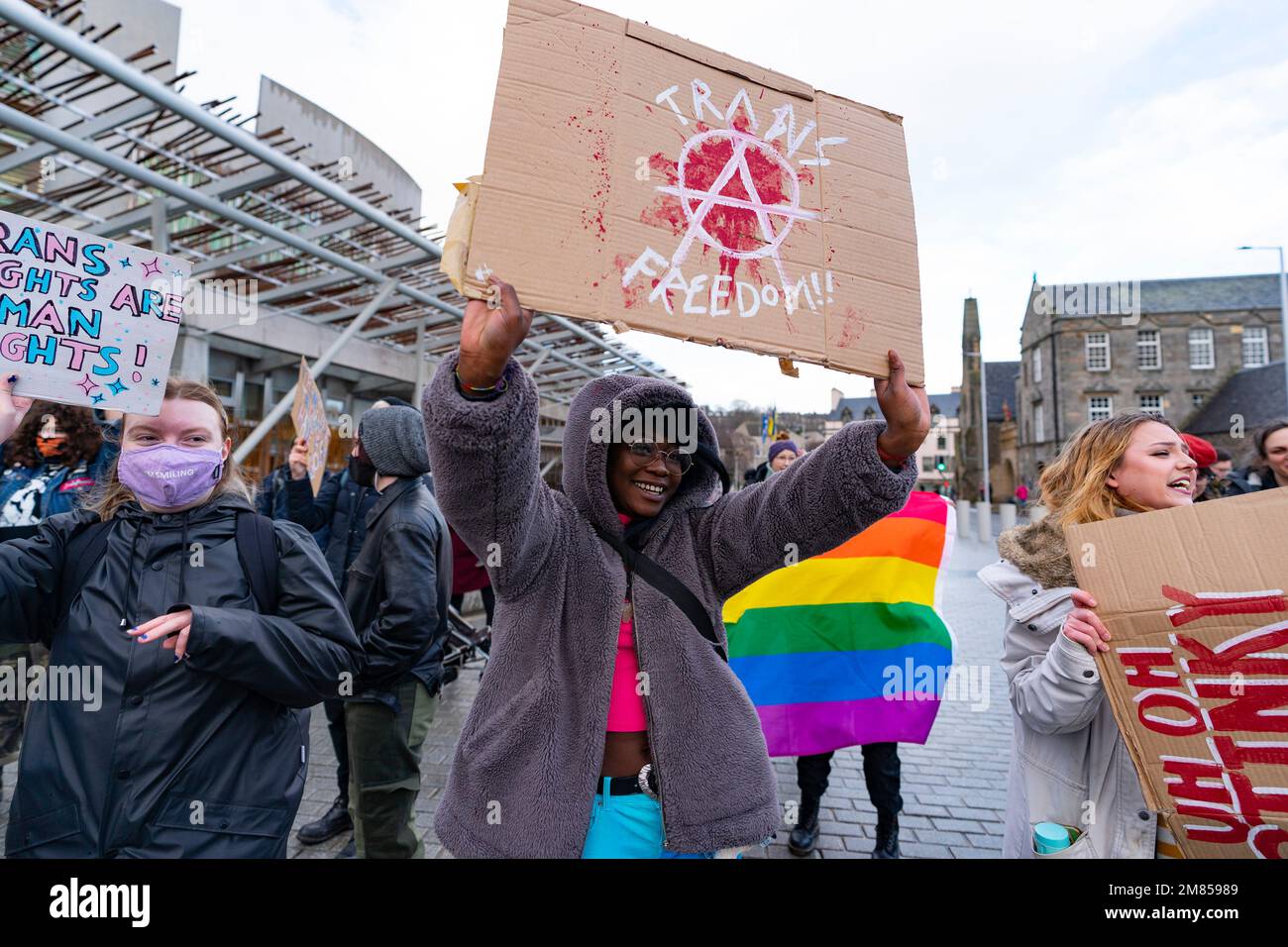 Edinburgh, Scotland, UK. 12 January 2023. Rally outside Scottish ...