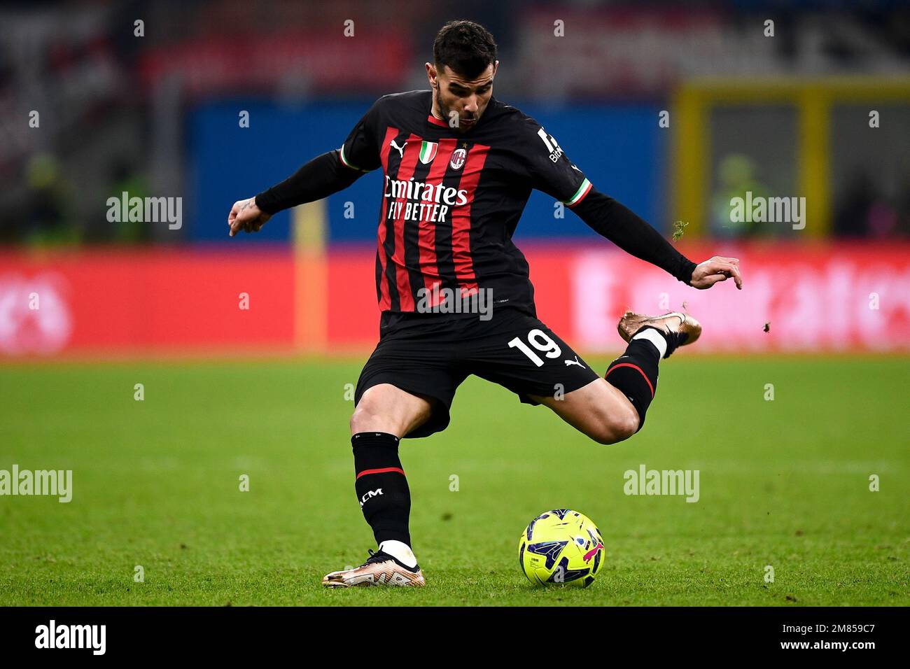 Milan, Italy. 11 January 2023. Theo Hernandez of AC Milan in action ...