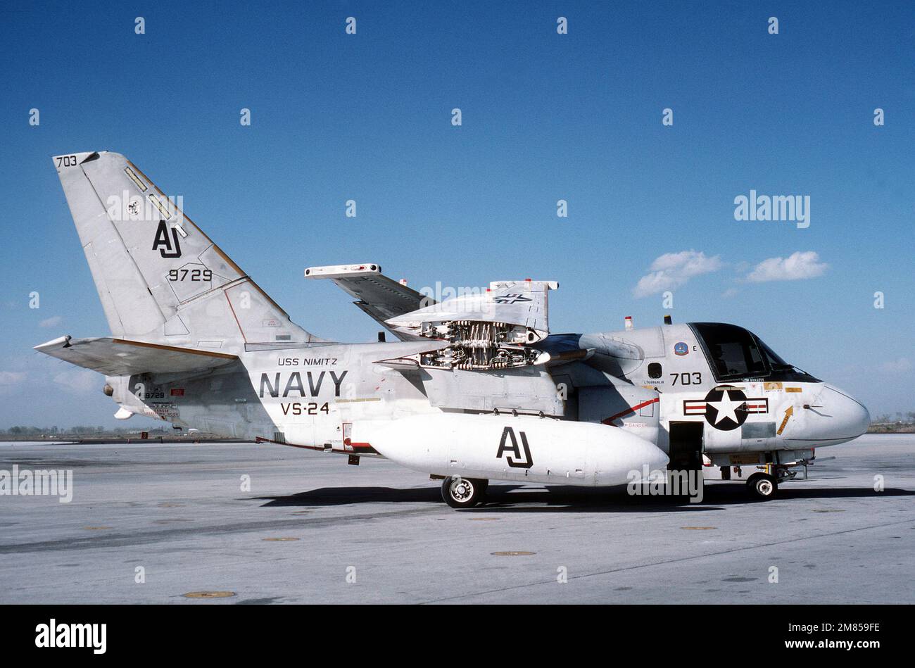 A right side view of an Air Anti-submarine Squadron 24 (VS-24) S-3A ...