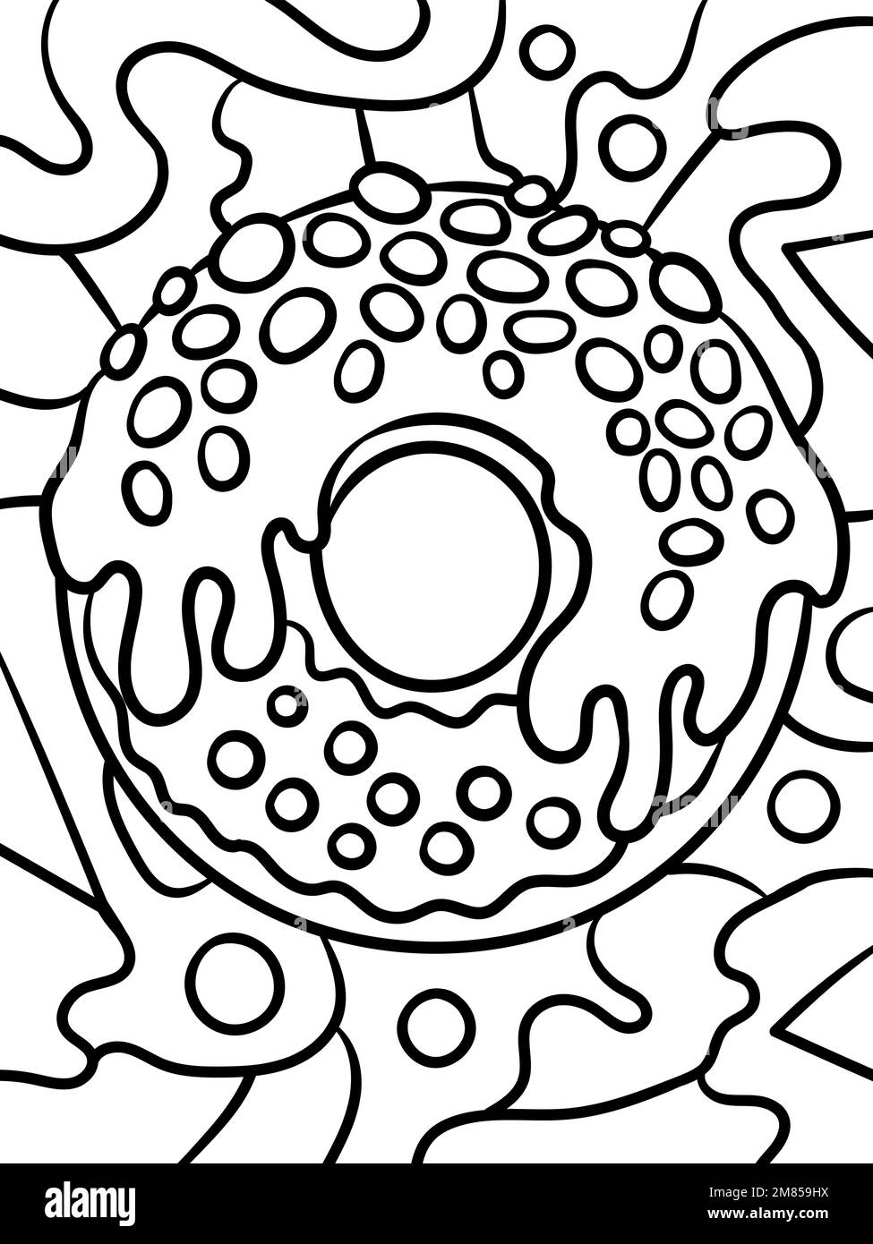 Chocolate Covered Donut Coloring Pages
