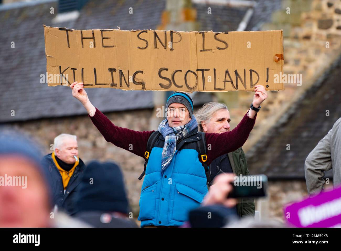 Edinburgh, Scotland, UK. 12 January 2023. Rally outside Scottish ...
